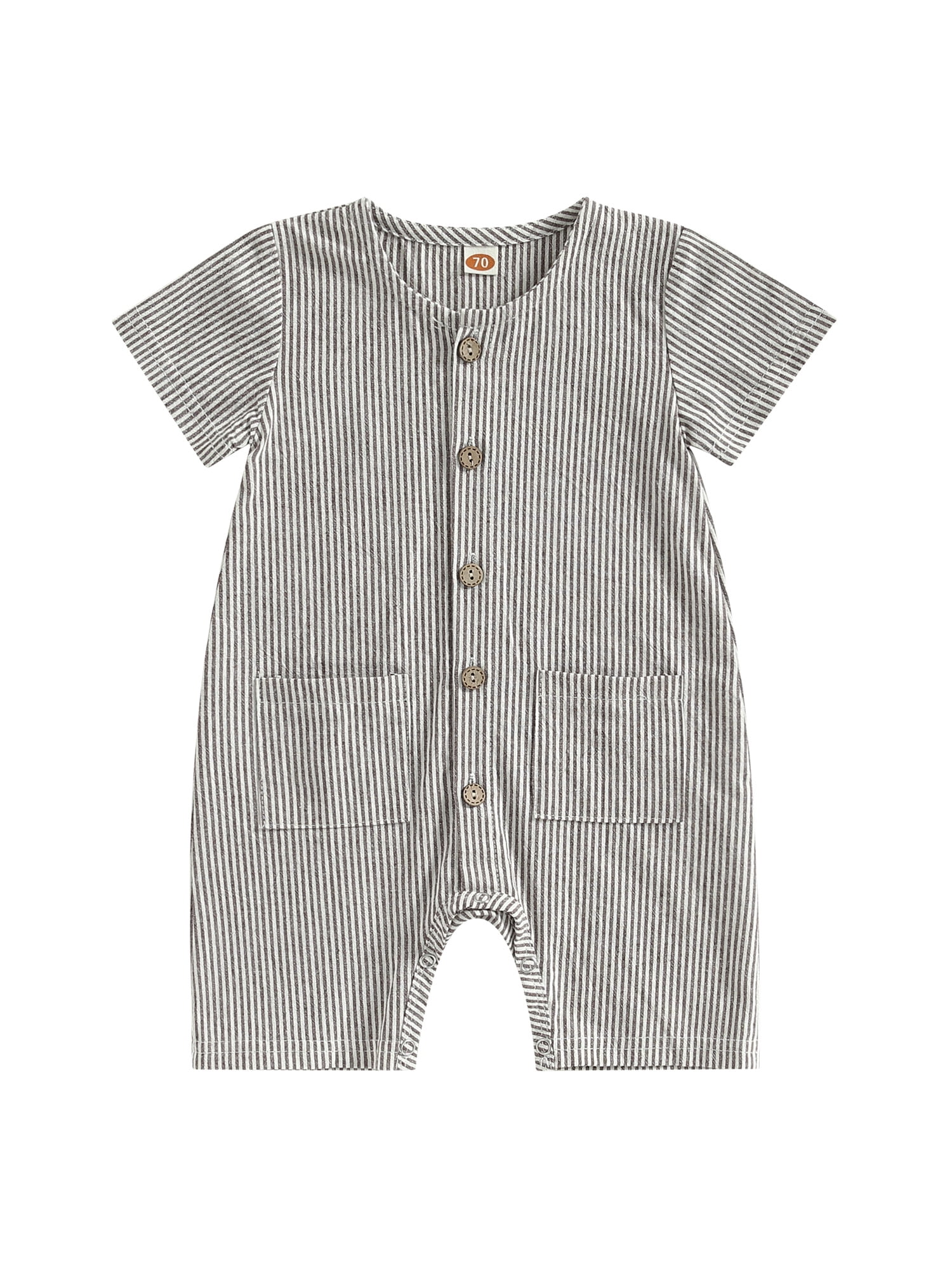 Suealasg Newborn Baby Boy Rompers Short Sleeve Button Down Bodysuit ...