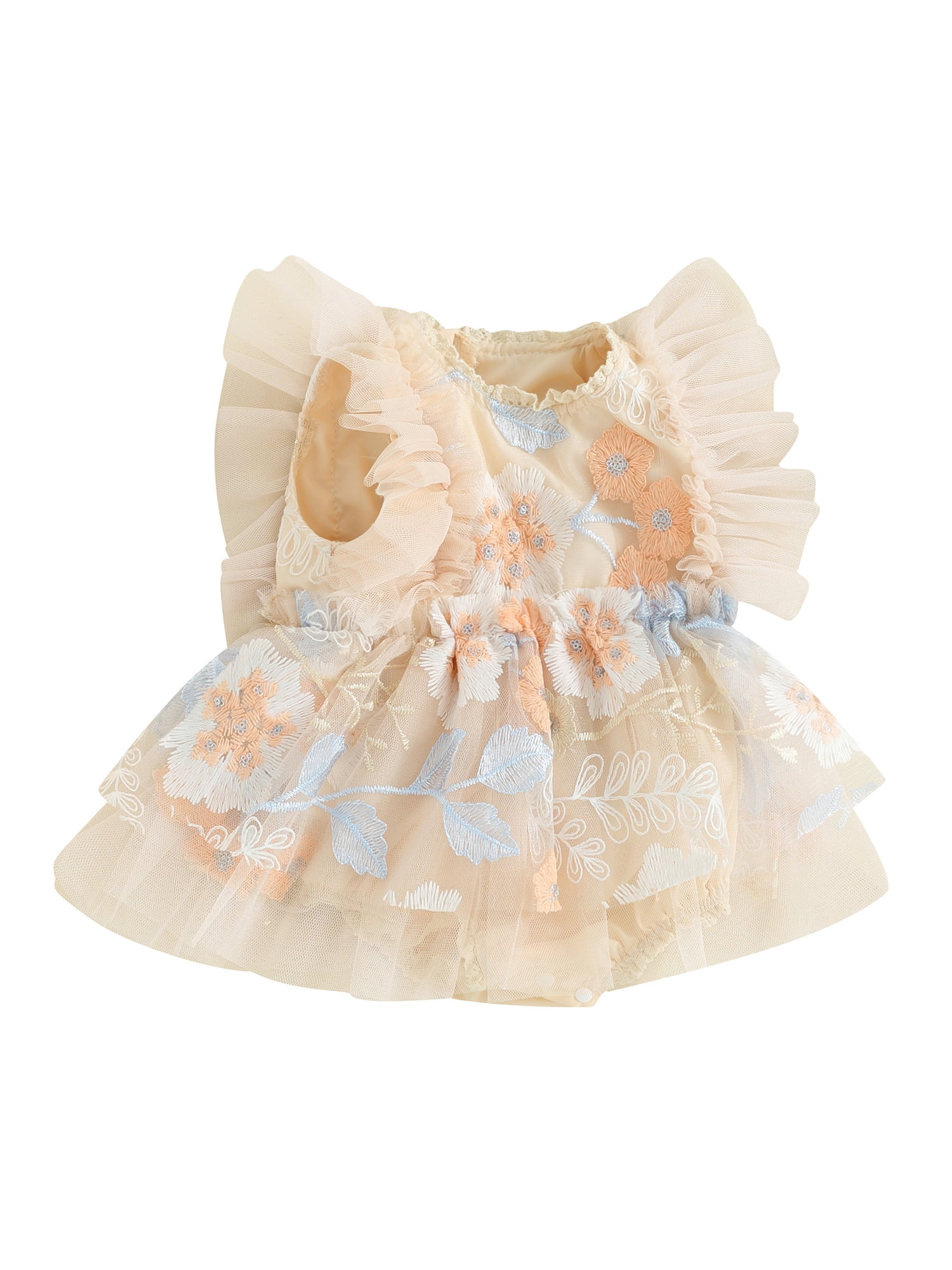 Suealasg Newborn Baby Girl Outfits Butterfly Ruffle Lace Romper Jumpsuit Bodysuit 1st Birthday ...