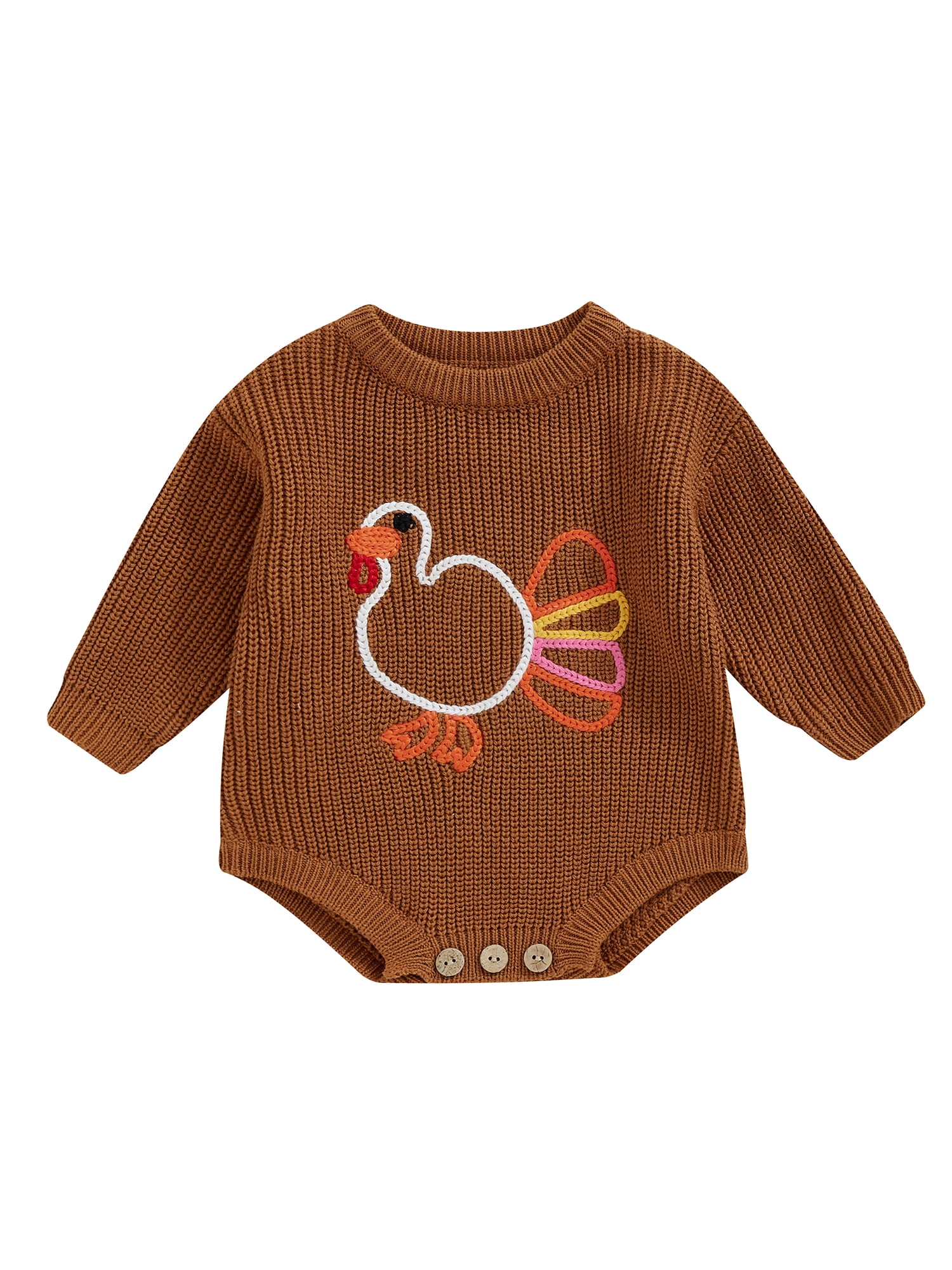 Suealasg Newborn Girl Boy Sweater Romper Baby Thanksgiving Clothes 3 6 9 12 18 Months Infant ...
