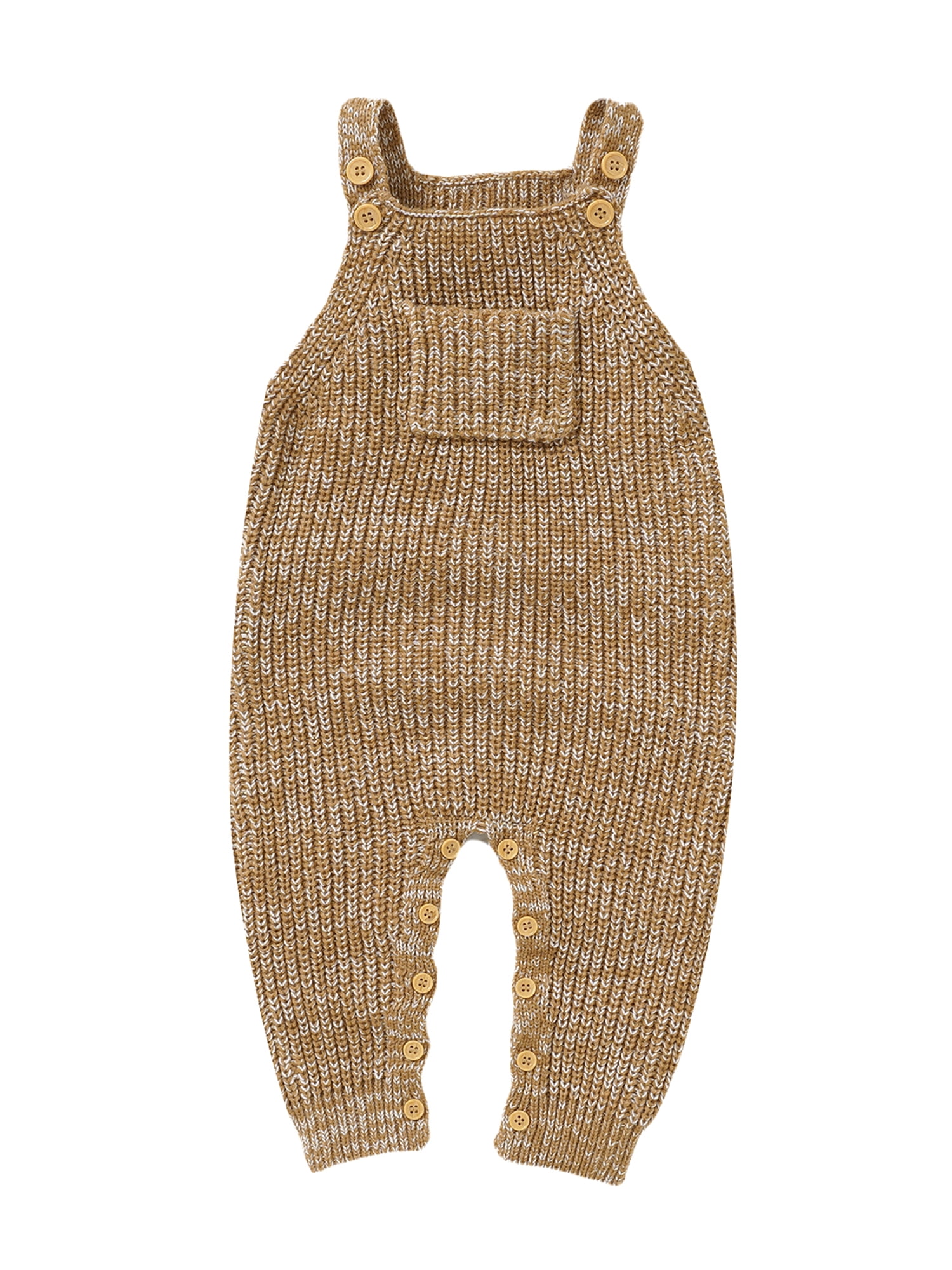 Suealasg Newborn Infant Baby Boy Girl Knit Overalls Sleeveless Square ...