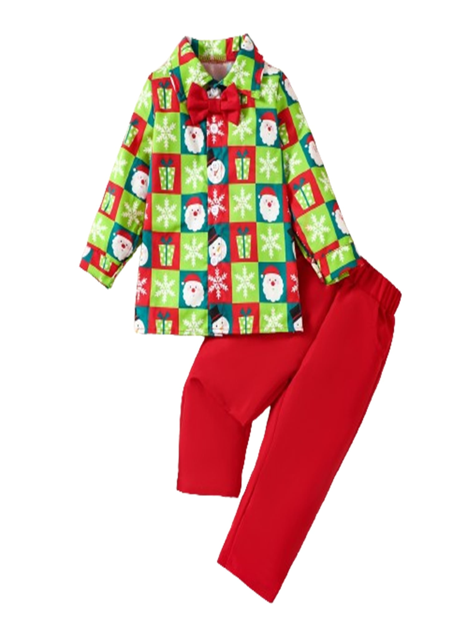 Suealasg Toddler Baby Boy Christmas Gentleman Suit Outfit Long Sleeve ...