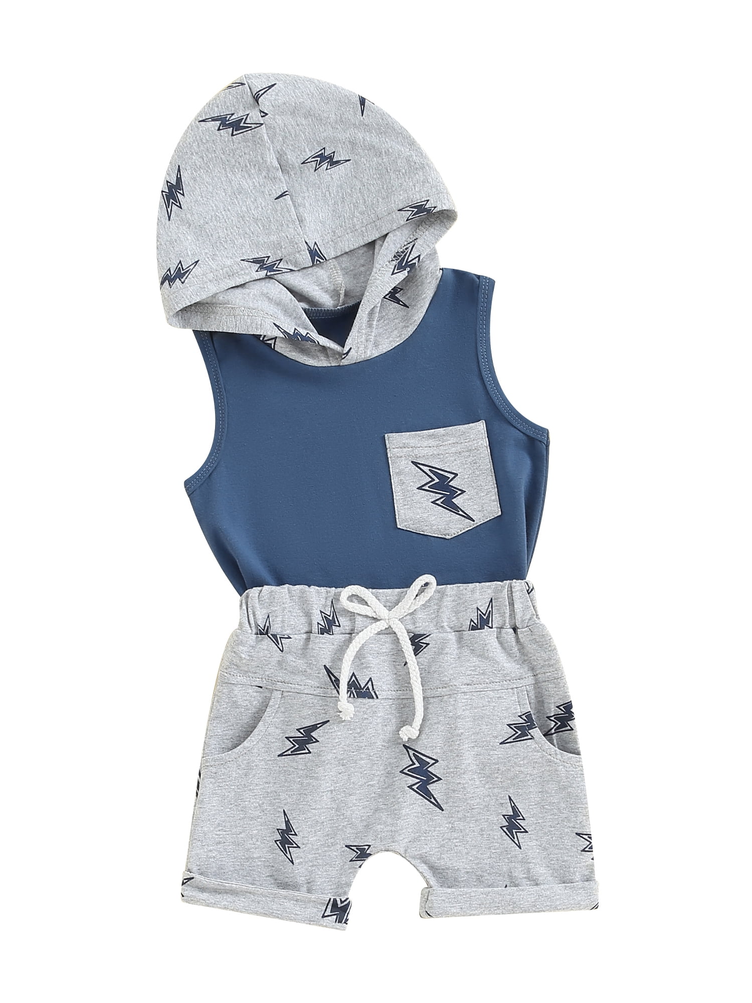 Suealasg Toddler Baby Boy Summer Clothes Plaid Print Sleeveless Hoodie ...