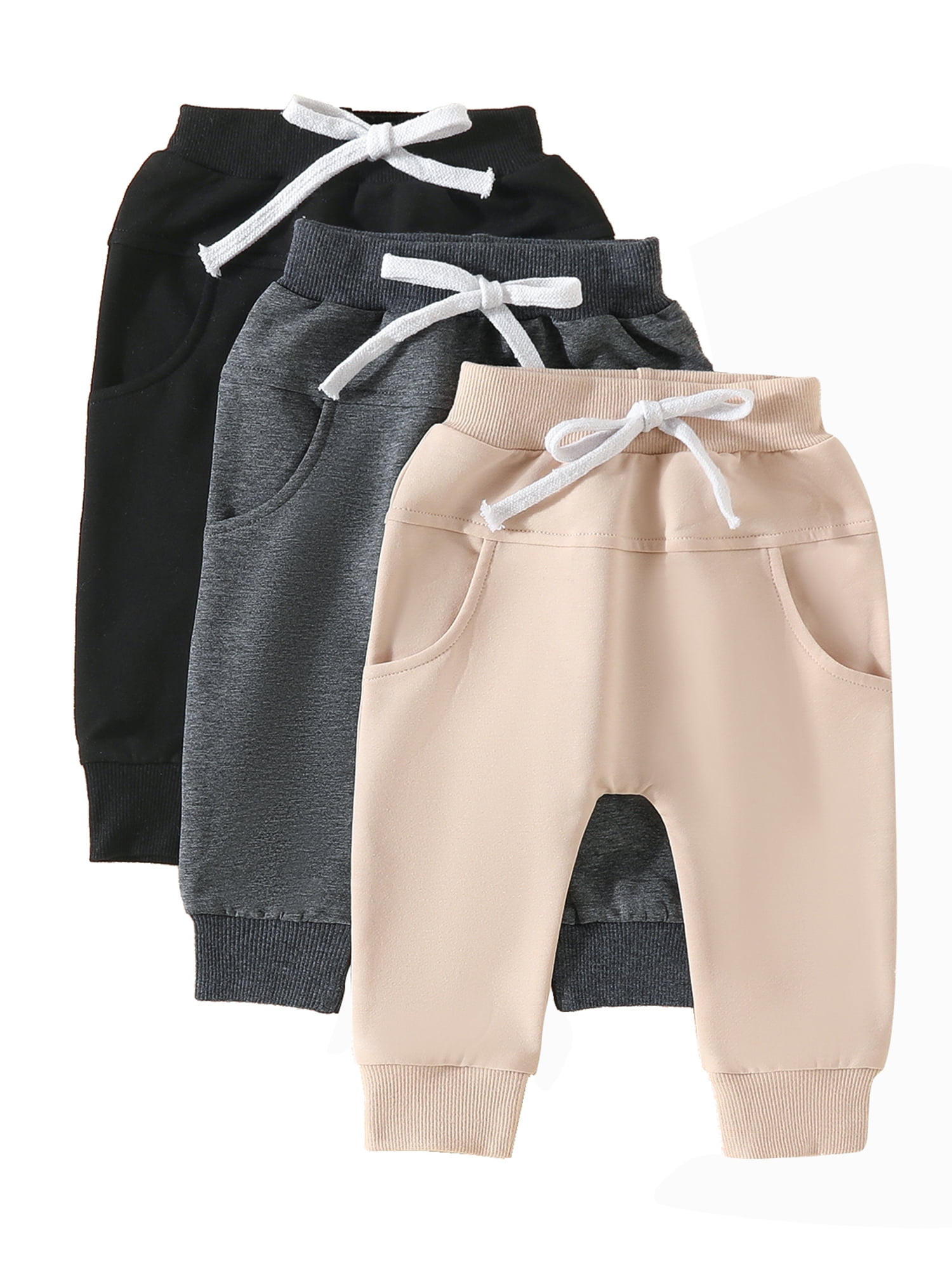 Suealasg Toddler Baby Boys 3-Pack Sweatpants 6M 1T 2T 3T Kids Boys ...
