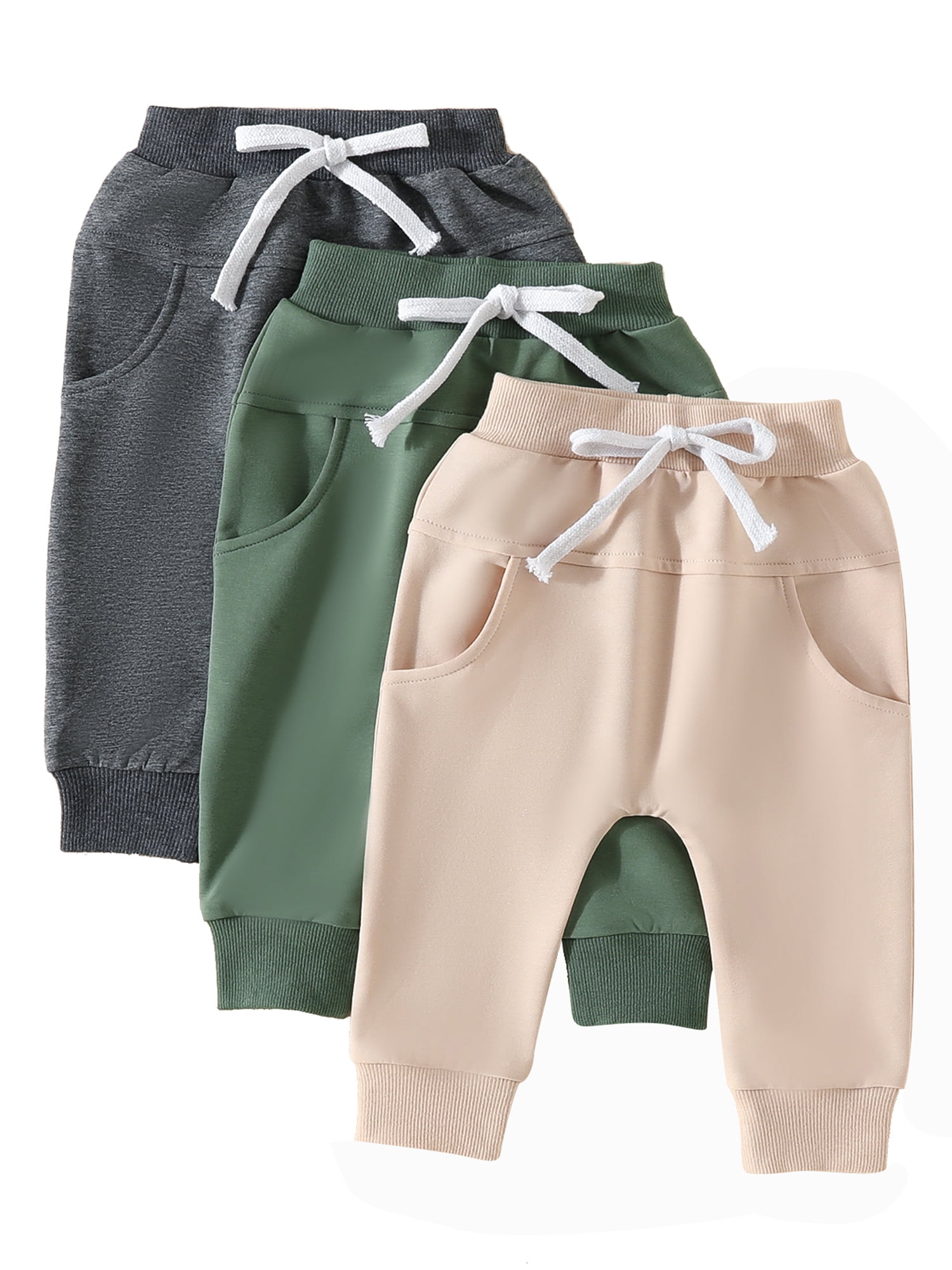 Suealasg Toddler Baby Boys 3-Pack Sweatpants 6M 1T 2T 3T Kids Boys ...