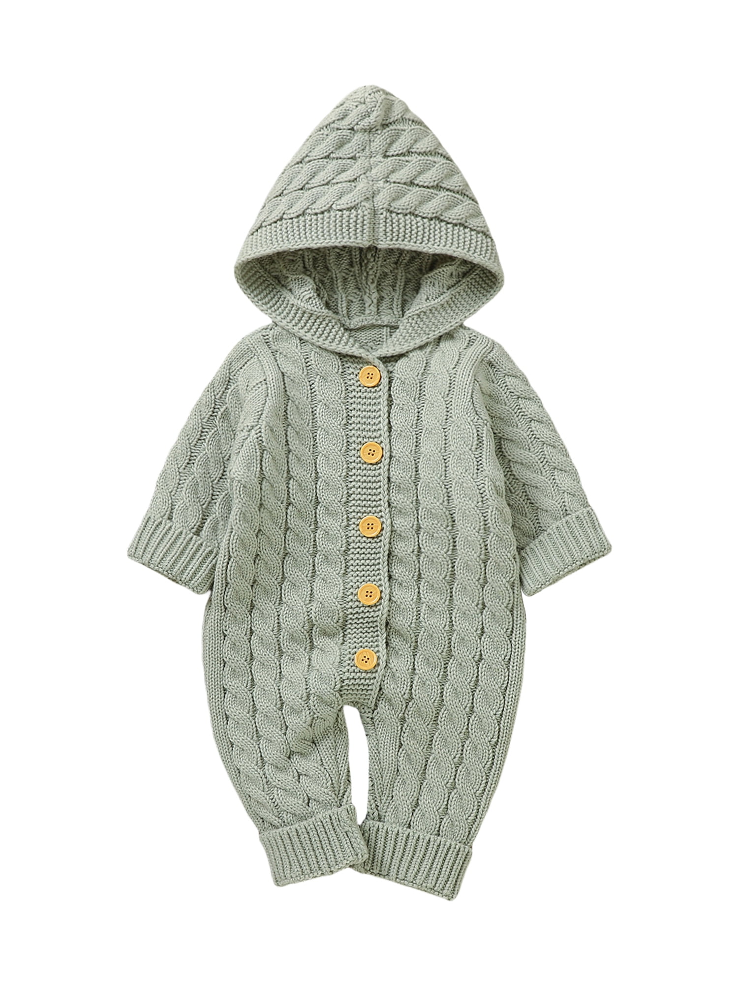 Suealasg Toddler Baby Girl Boys Sweater Romper Long Sleeve Buttons ...