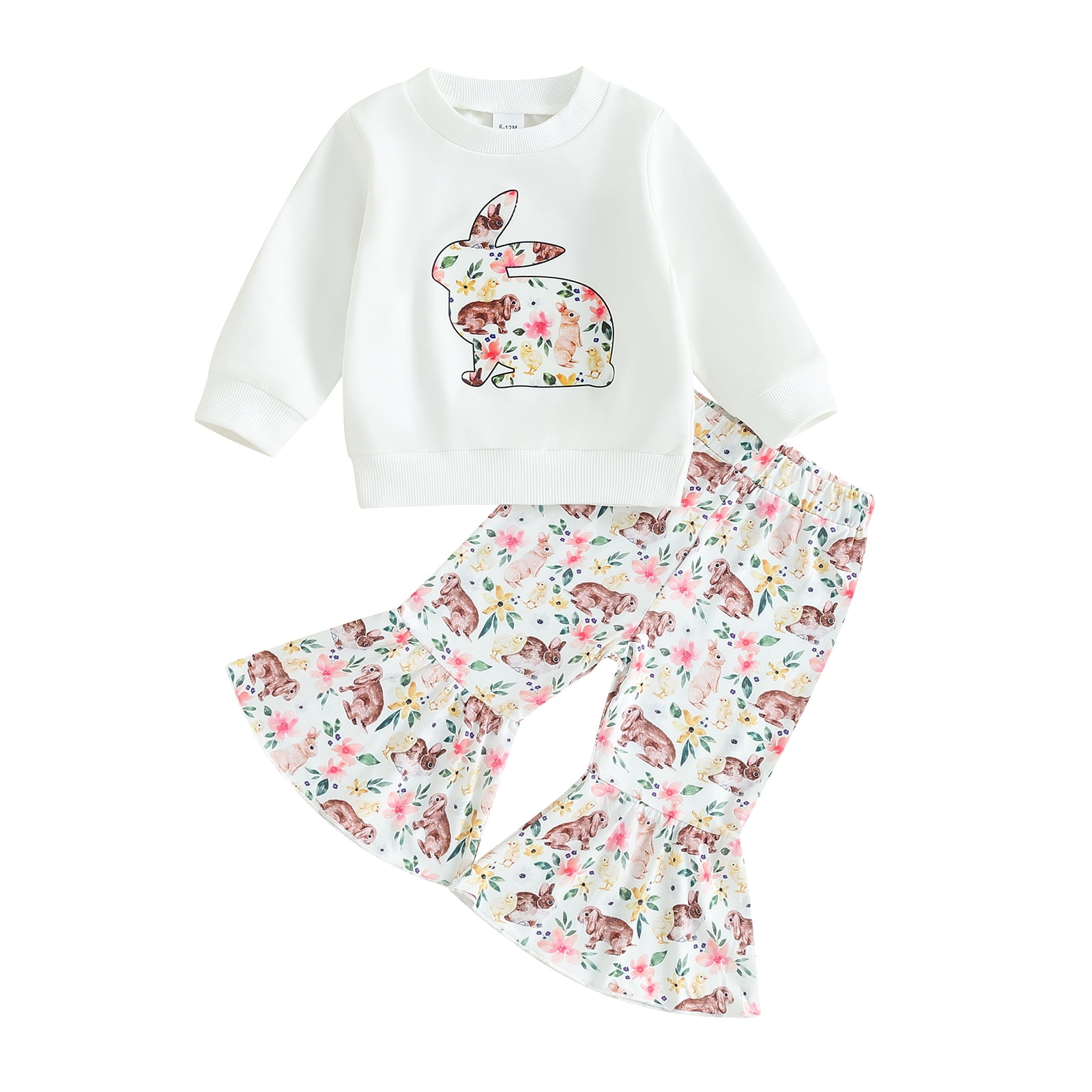 Suealasg Toddler Baby Girl Easter Festival Outfits Long Sleeve Rabbit ...
