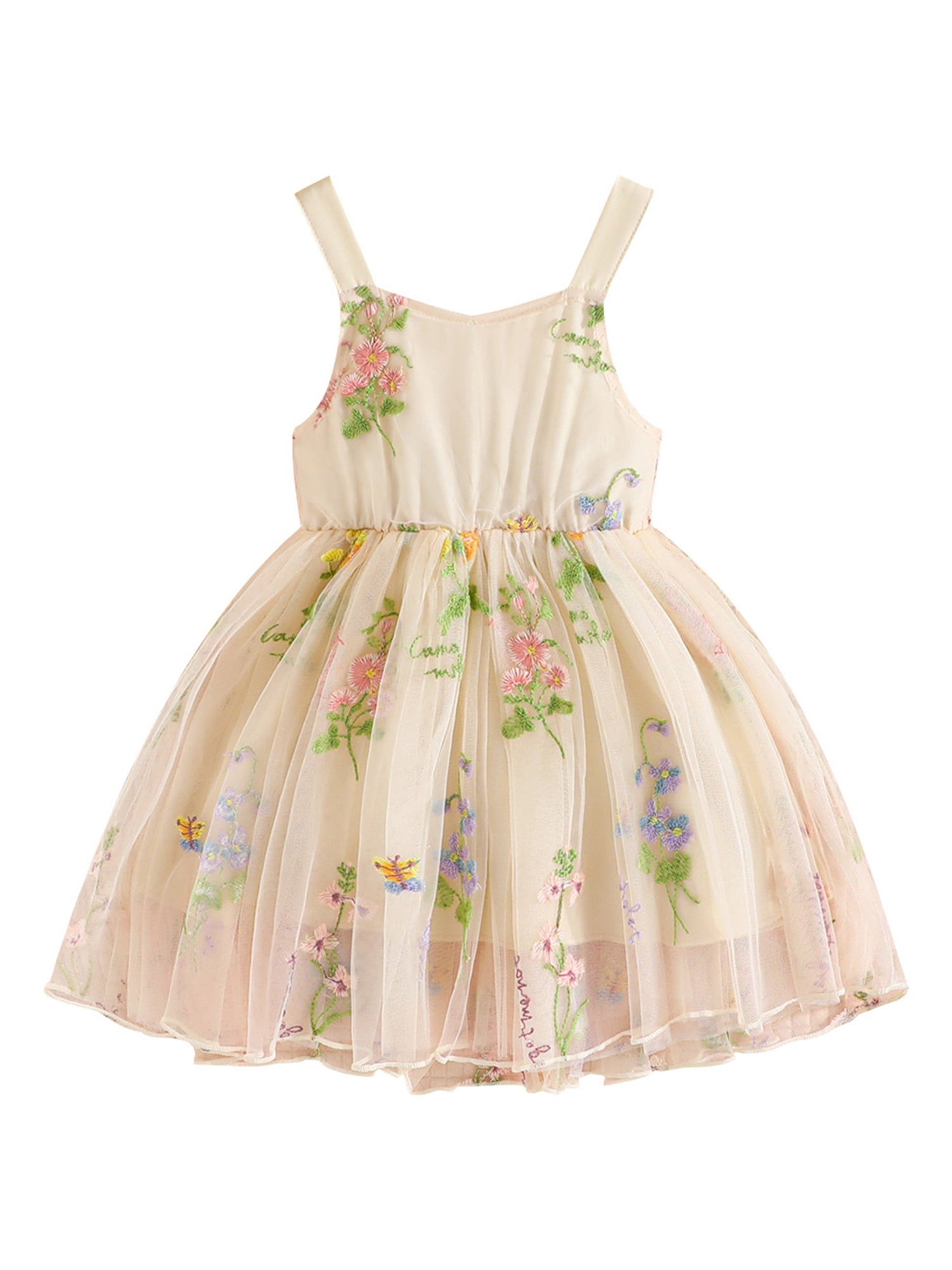 Suealasg Toddler Baby Girl Princess Dress 9M 1T 2T 3T 4T Little Girls Sleeveless Floral ...