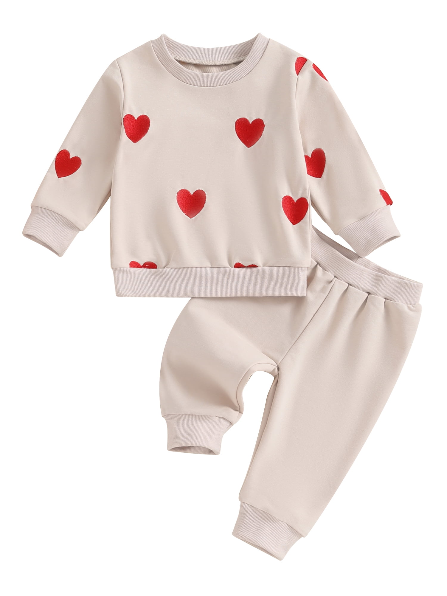 Suealasg Toddler Baby Girls Valentine's Day Clothes 6M 1T 2T 3T 4T Kids Girls Long Sleeve Heart ...