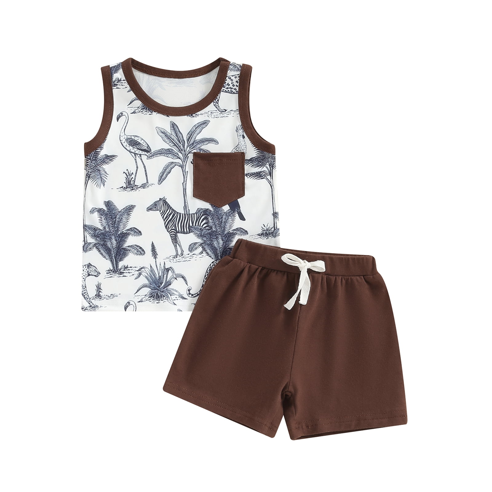 Suealasg Toddler Boys Clothes Set 6M 1T 2T 3T Sleeveless Tank Tops and ...