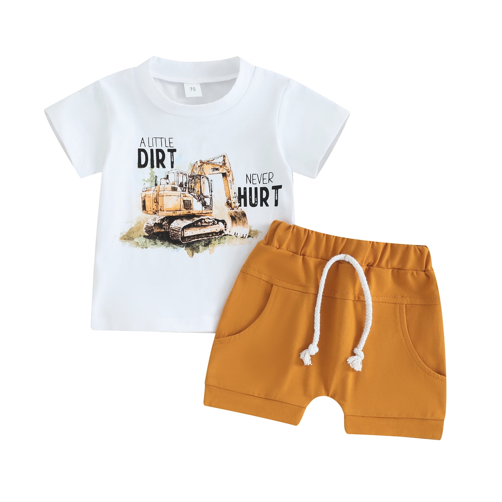 Suealasg Toddler Boys Summer 2 Piece Outfits Set 6M 1T 2T 3T Kids Boys Clothes Round Neck Short ...