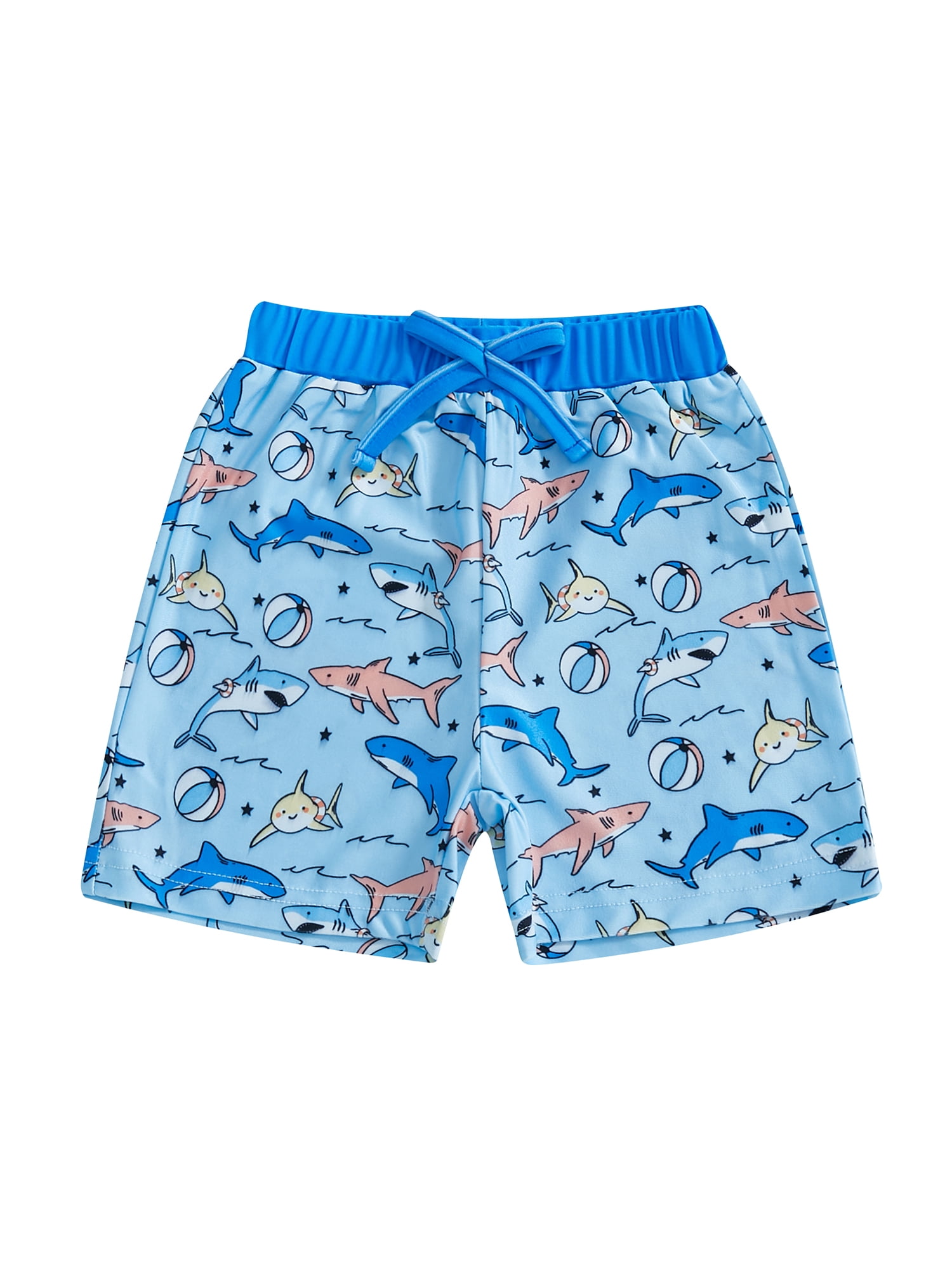 Suealasg Toddler Boys Swim Trunks Cute Shark/Sea Turtle Print Elastic ...