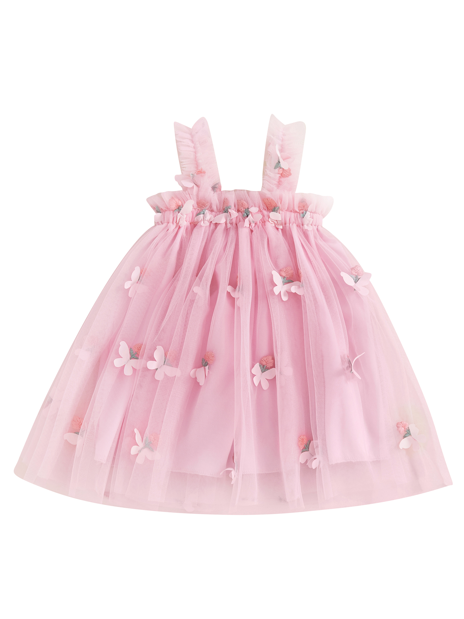 Suealasg Toddler Girl’s Slip Dress Floral Embroidery Butterfly ...