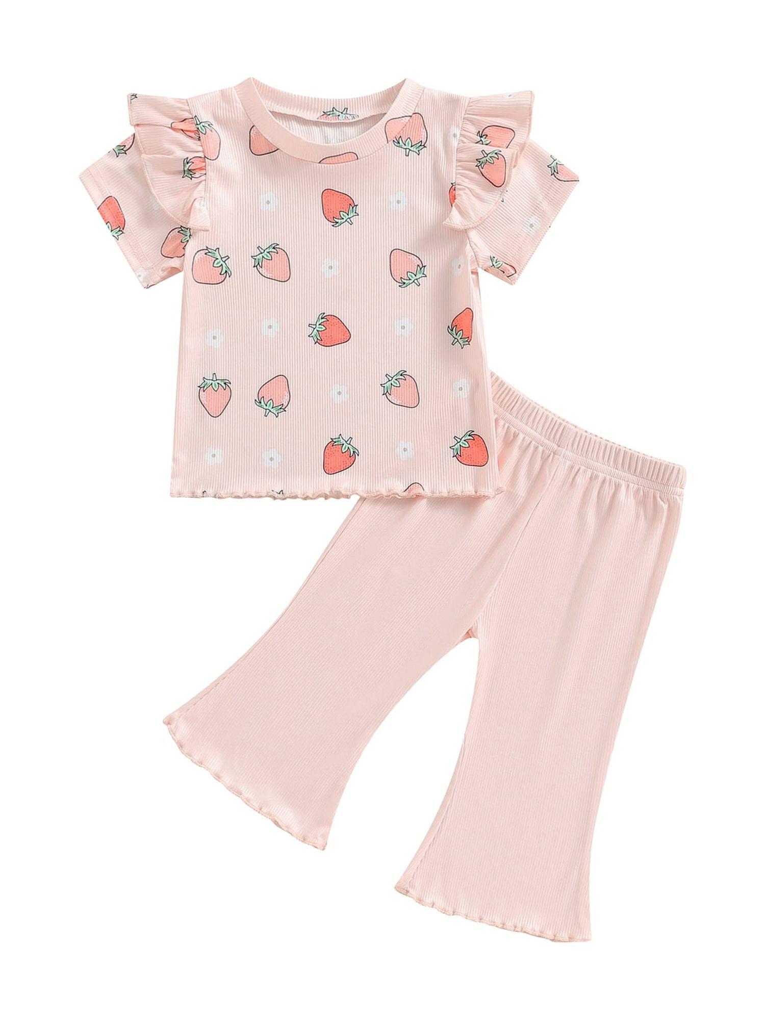 Suealasg Toddler Girls 2Pcs Summer Clothes 6M 1T 2T 3T 4T Kids Girls Casual Outfits Flower ...