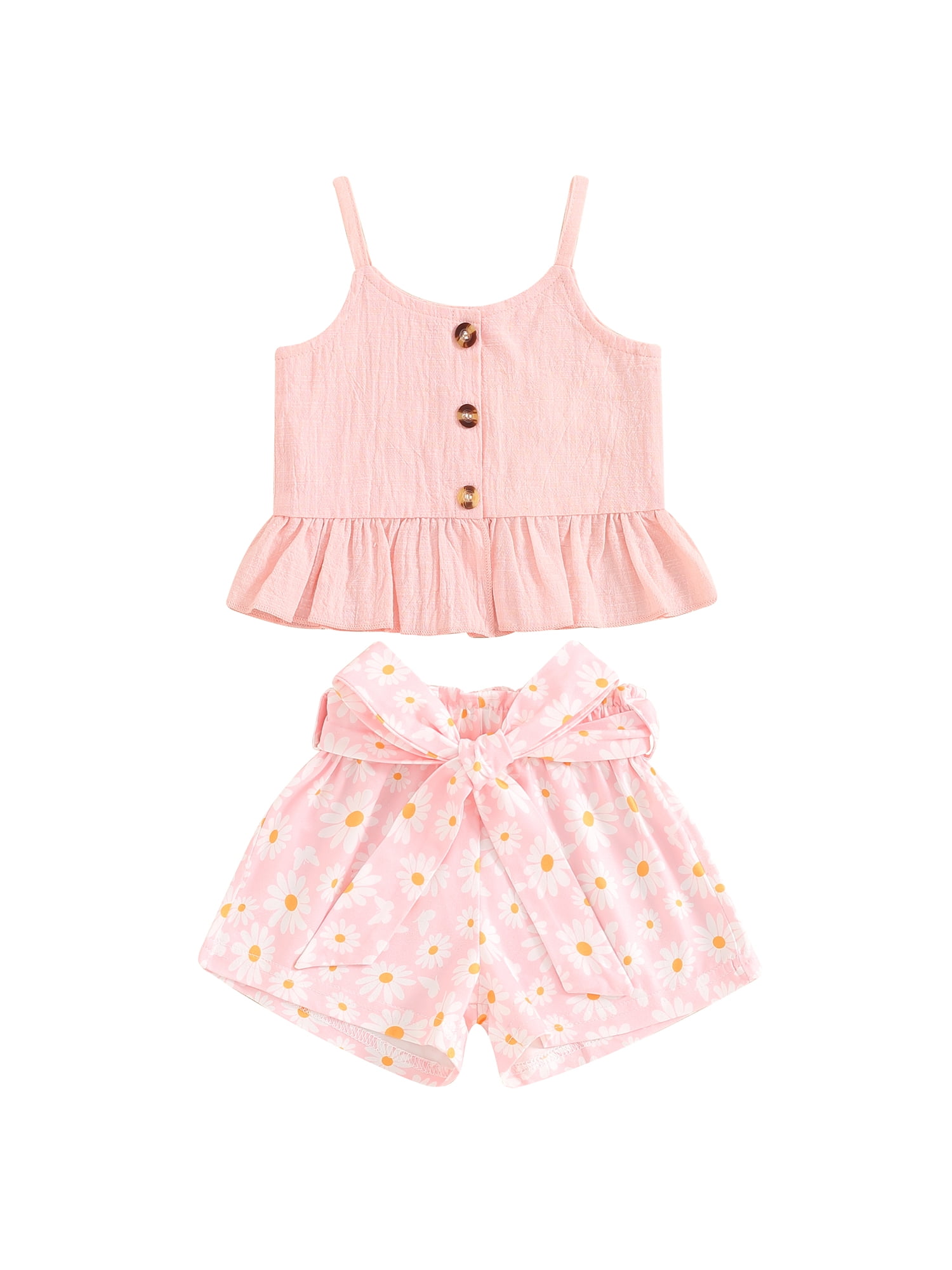 Suealasg Toddler Girls 2Pcs Summer Clothes 6M 1T 2T 3T 4T Sleeveless ...