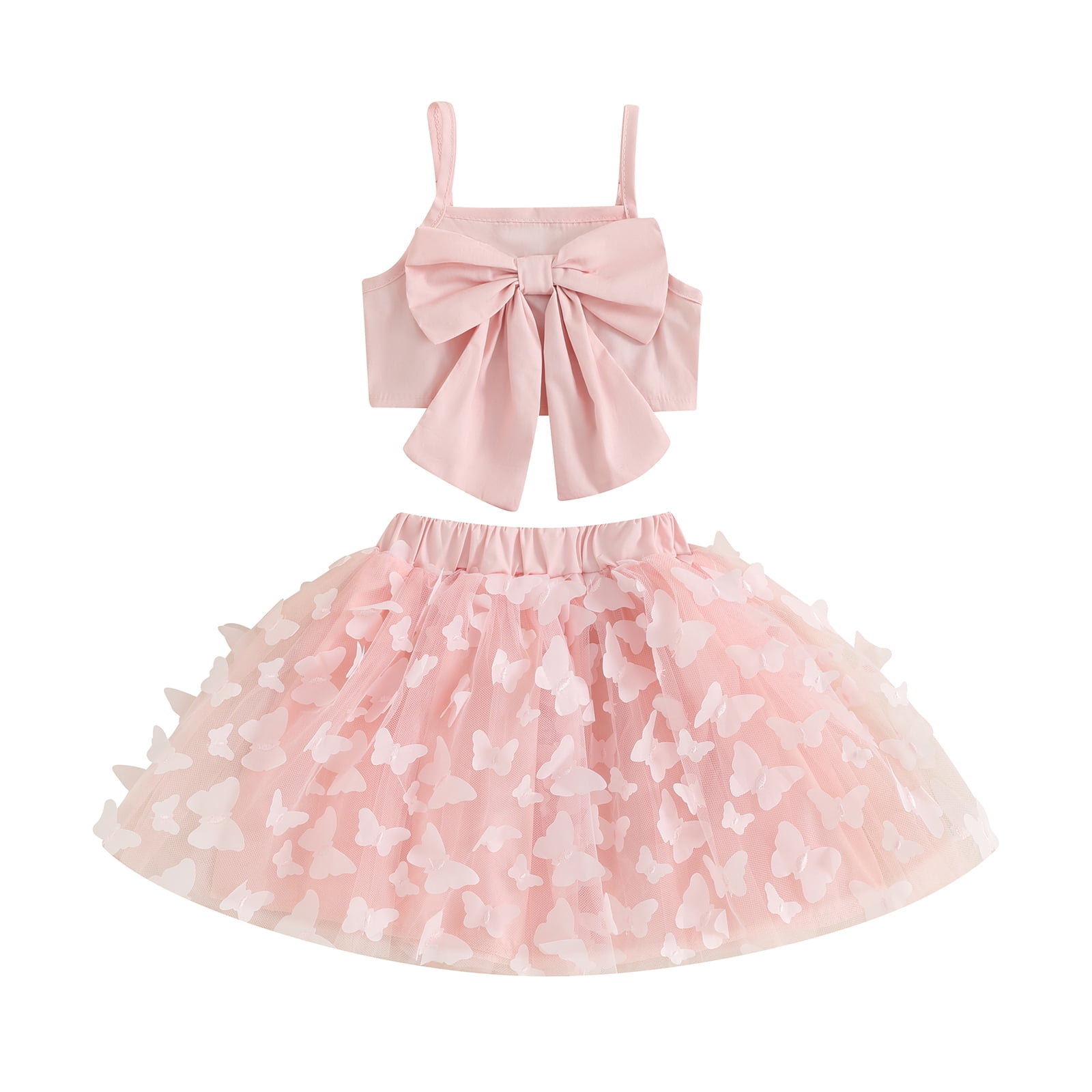 Suealasg Toddler Girls Birthday Clothes Sleeveless Square Neck ...