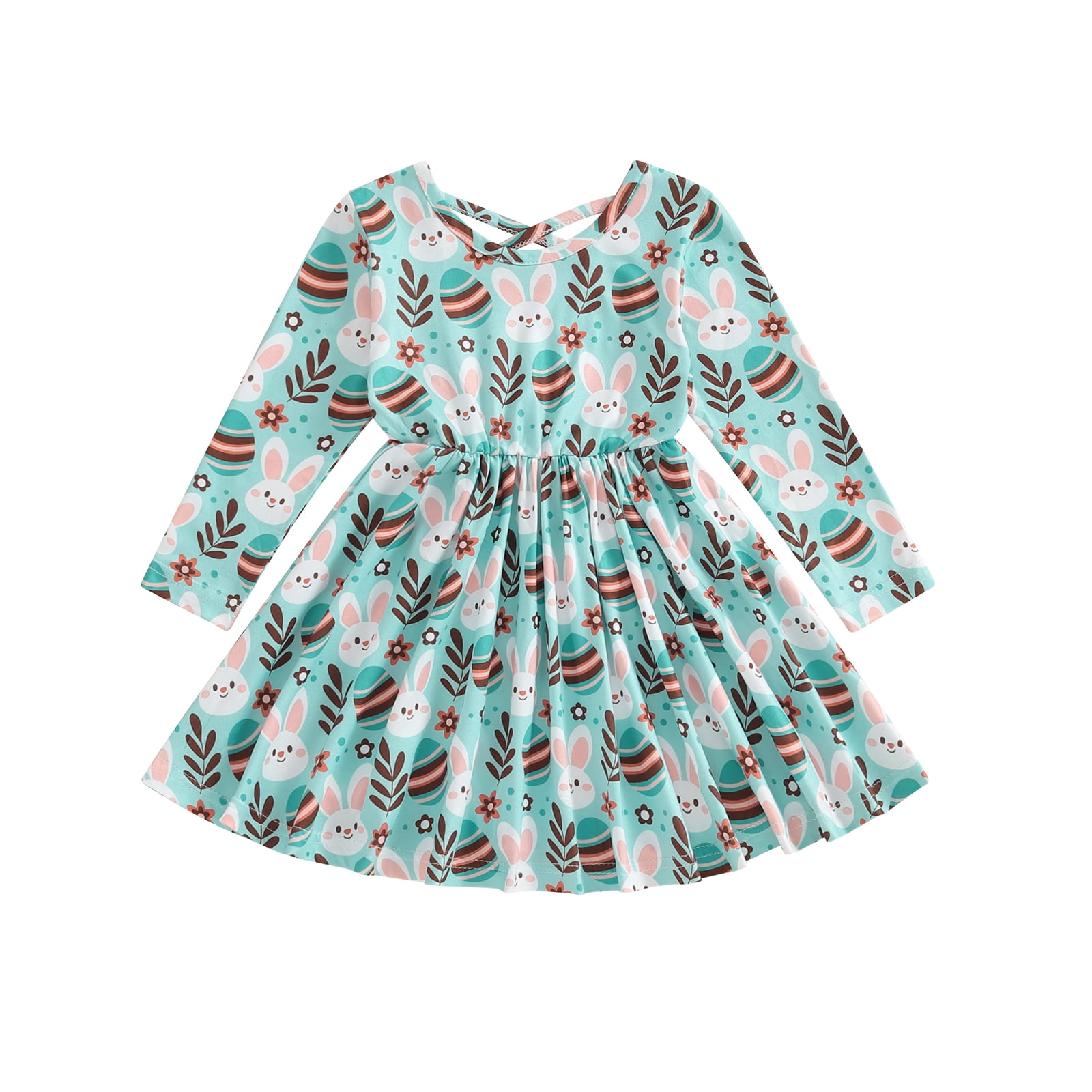 Suealasg Toddler Girls Easter Princess Dress 6M 1T 2T 3T Kids Girls Long Sleeve Rabbit Easter ...