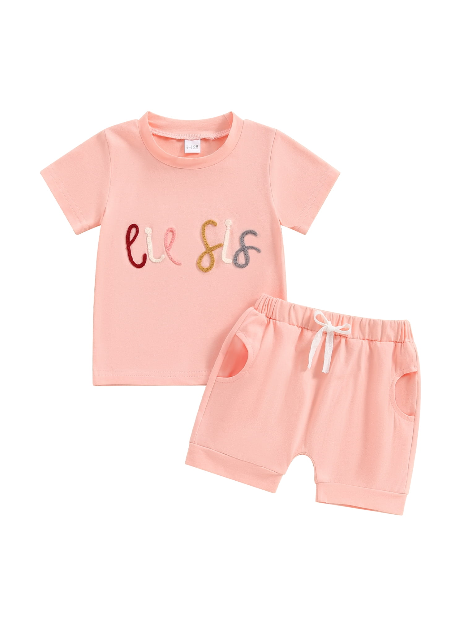 Suealasg Toddler Little Girl Matching Outfits Short Sleeve Letter ...