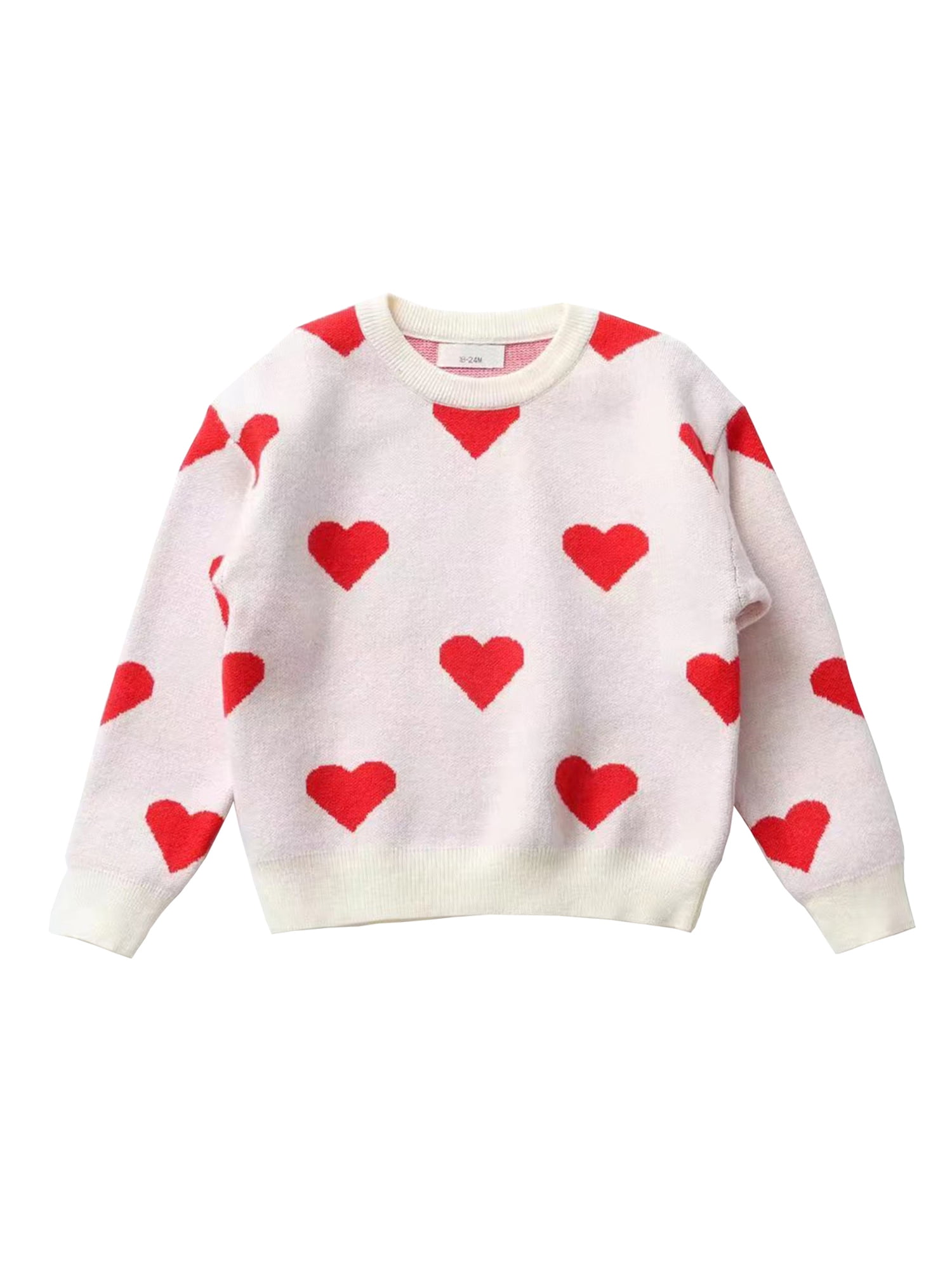 Suealasg Valentine’s Day Kids Girl Sweaters Long Sleeve Heart Print ...