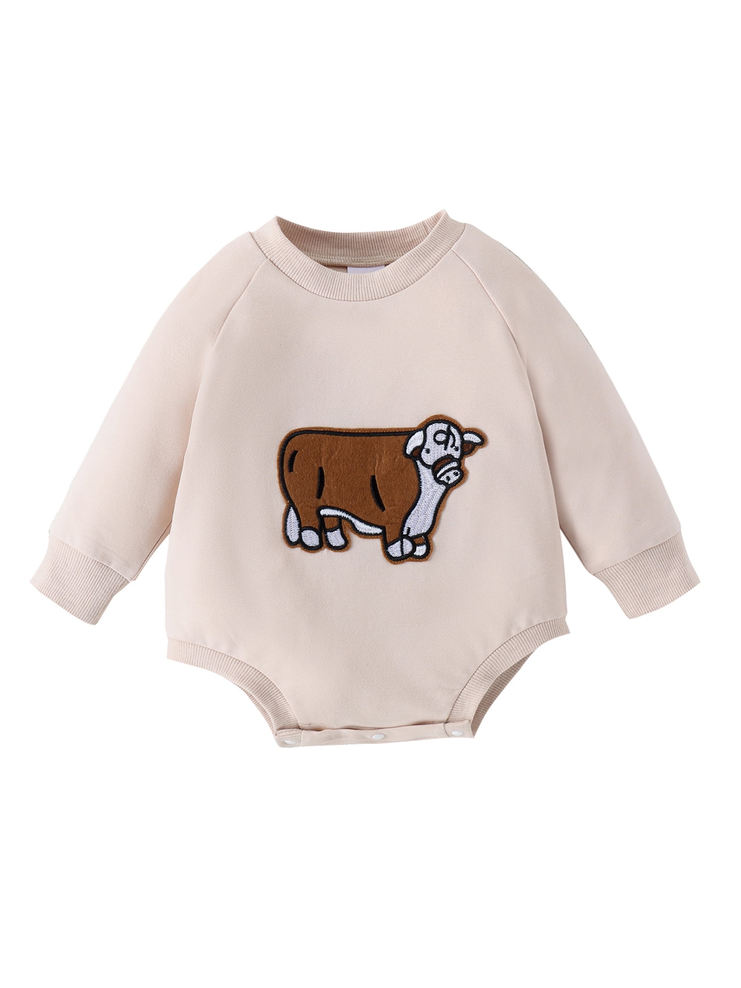 Suealasg Western Baby Boy Girl Romper Clothes 3M 6M 12M 18M Newborn Cattle Print Long Sleeve ...