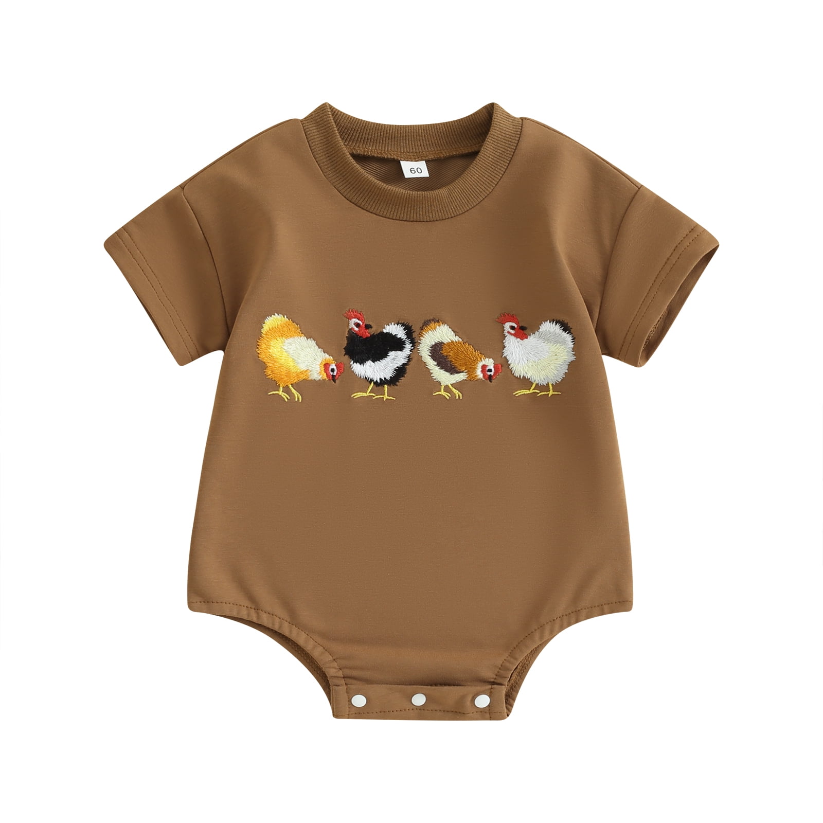 Suealasg Western Baby Boys Romper Short Sleeve Rooster Pattern Bodysuit ...