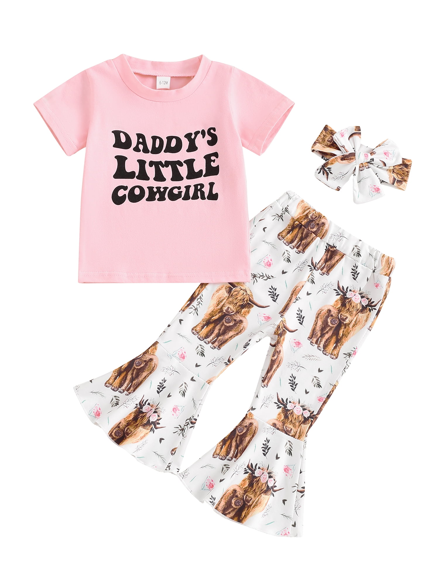 Suealasg Western Toddler Baby Girls Clothes 6M 1T 2T 3T 4T Kids Girls Summer Farm Outfits 3pcs ...