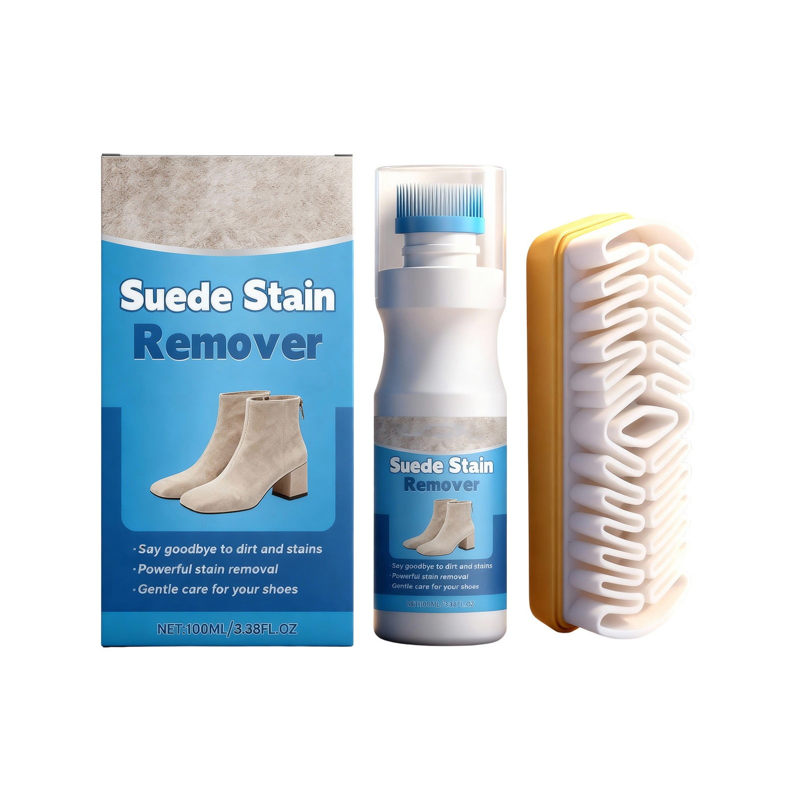 Suede Cleaner Nubuck & Suede Shoe Cleaning Kit With Brush Removes Stain ...