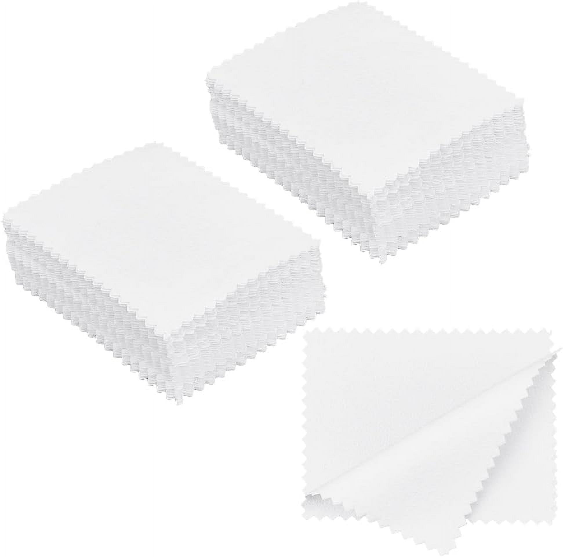 Suede Fabric Silver Polishing Cloth Jewelry Cleaning Cloth Square White ...
