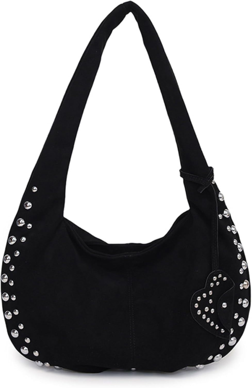 Suede Handbag Studded Purses Y2k Shoulder Bag Vegan Leather Shoulder ...