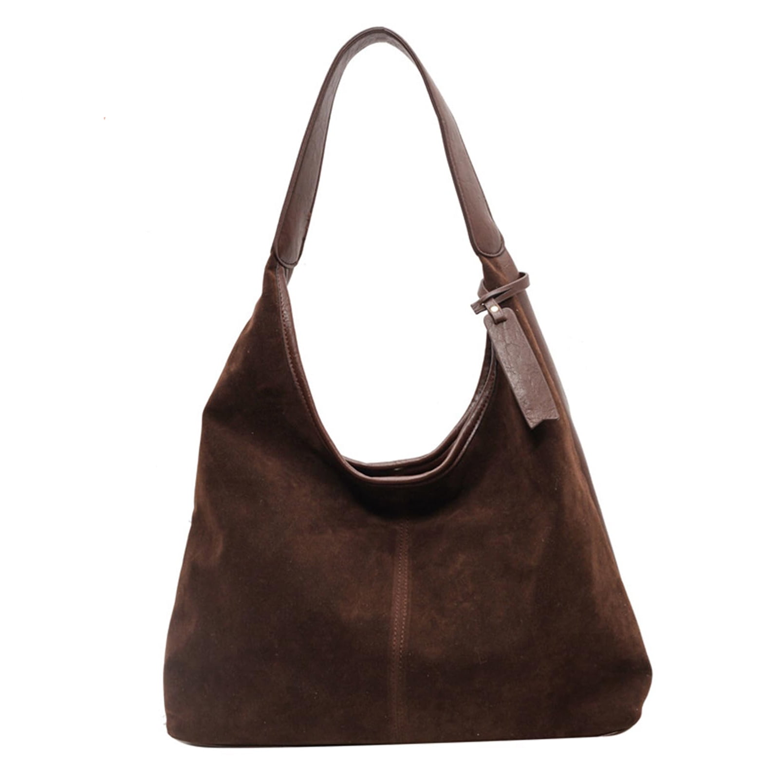Suede Hobo Bag Brown Suede Handbag for Women Retro Suede Slouchy Bag Hobo Handbag Suede Shoulder ...