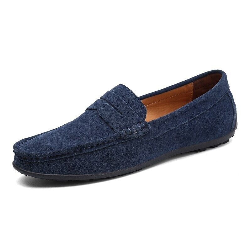 Suede Leather Men Casual Shoes Loafers Leather Driving Moccasins Slip ...