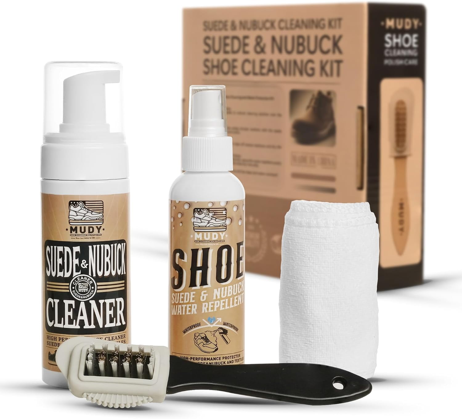 Suede Shoe Cleaner & Nubuck Shoe Cleaner and Water Repellent Kit with 4 ...