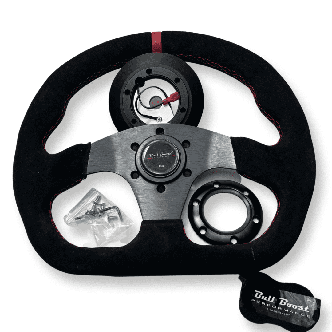 Suede Steering Wheel + Short Hub Adapter Kit For Eclipse Lancer Galant ...