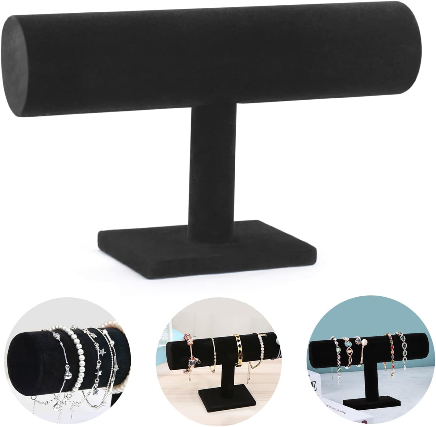 Suede jewelry rack black velvet single layer rack - Walmart.com