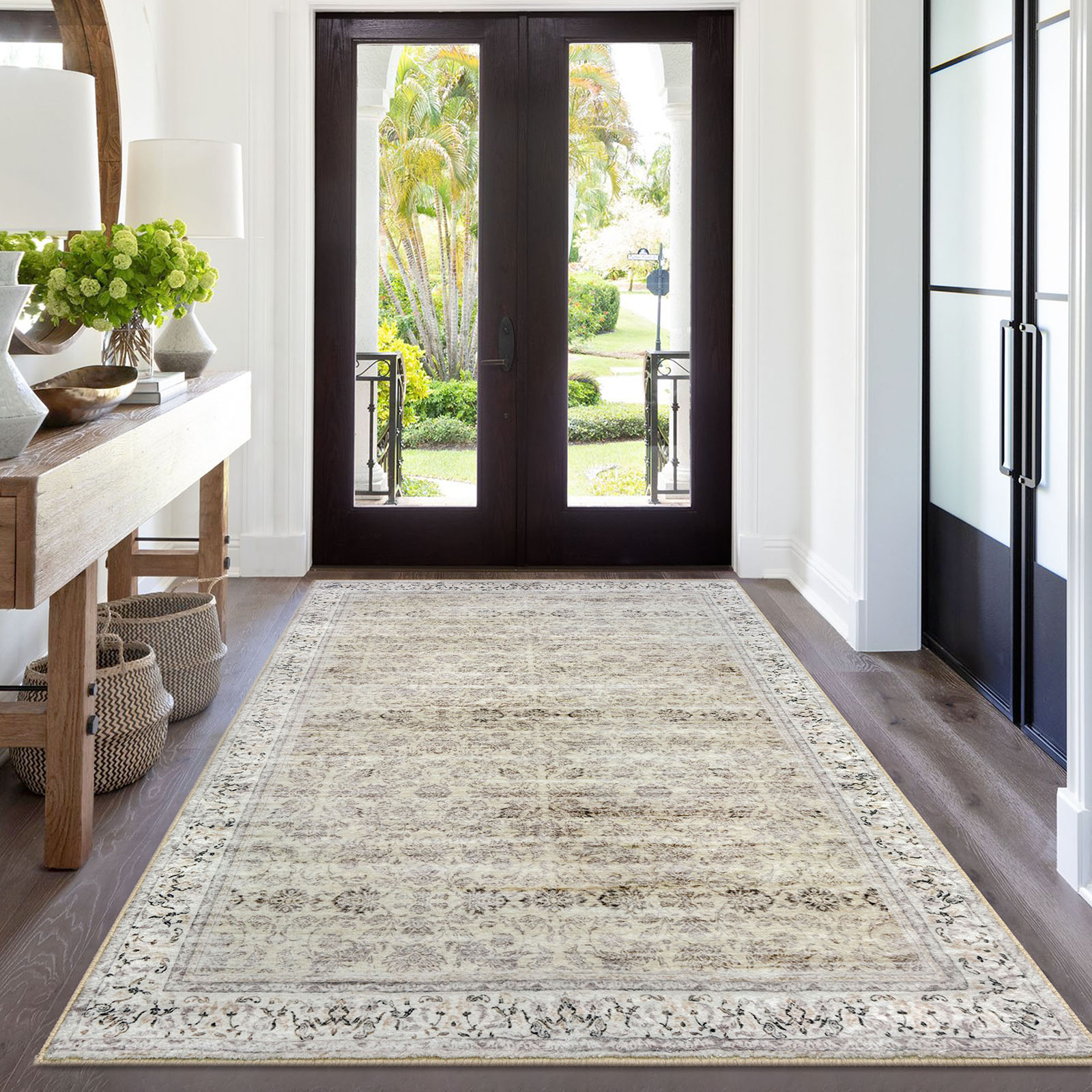 Suelur Beige Yellow 5x7 Area Rug for Bedroom Large Vintage Neutral Rug ...