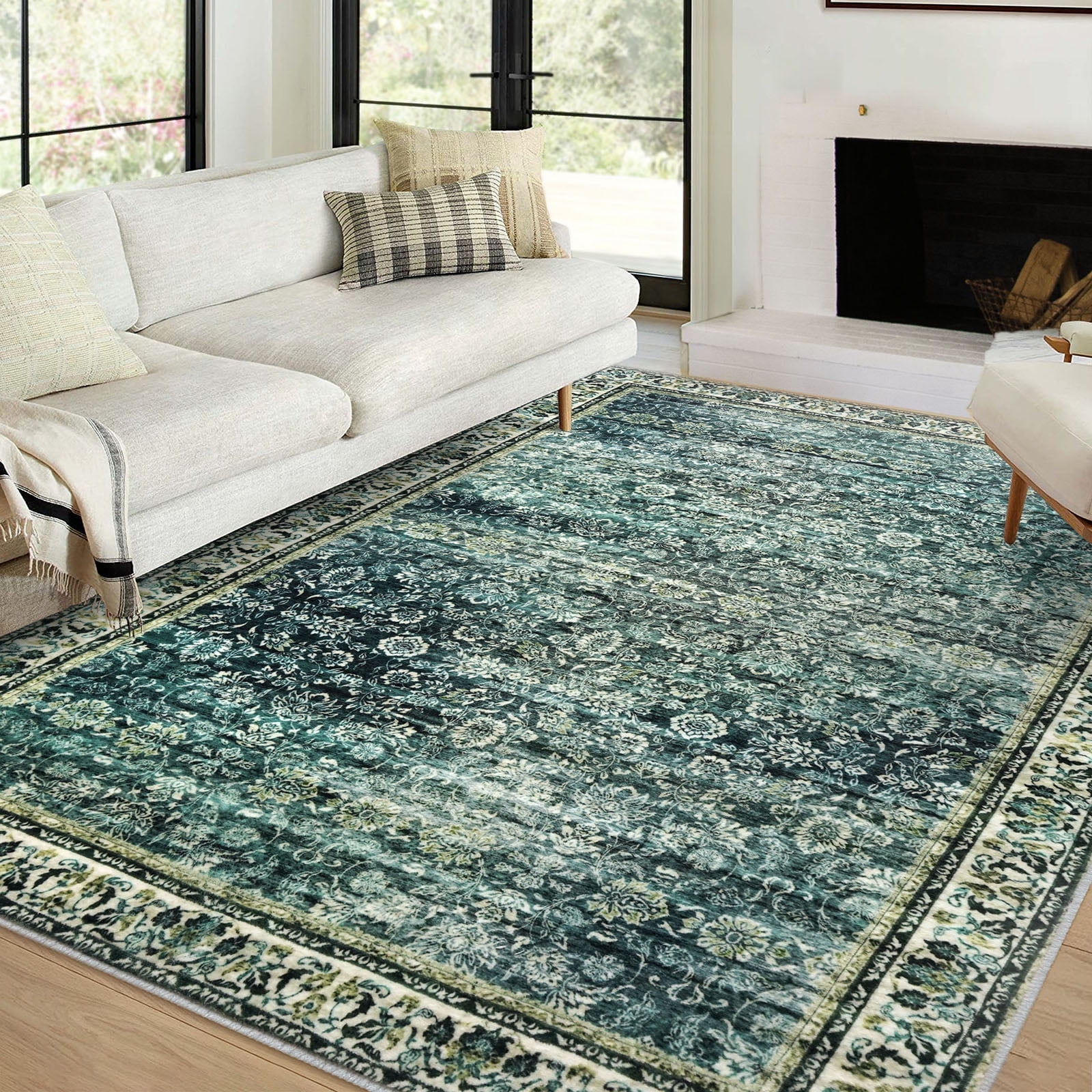 Suelur Green 6x9 Area Rug for Bedroom Large Washable Area Rug for ...