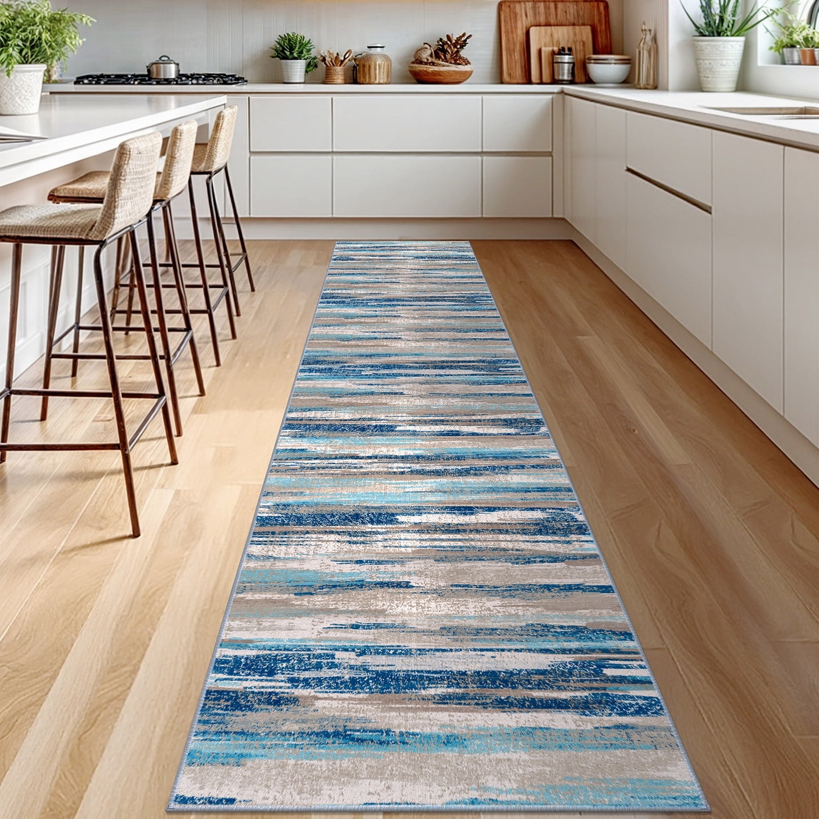 Suelur Runner Rug 2.6x12 Washable Long Kitchen Runner Non-Slip Soft ...