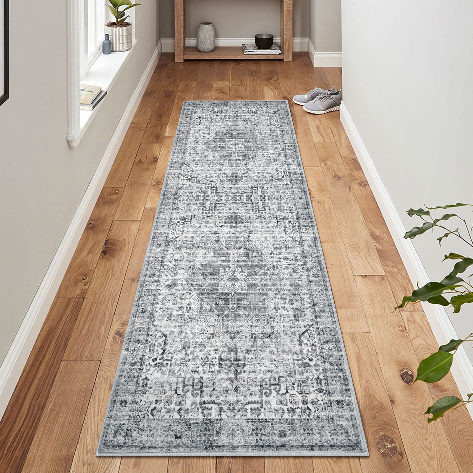 Suelur Runner Rugs 2x6 Gray Runner for Hallways Non-Slip Washable ...