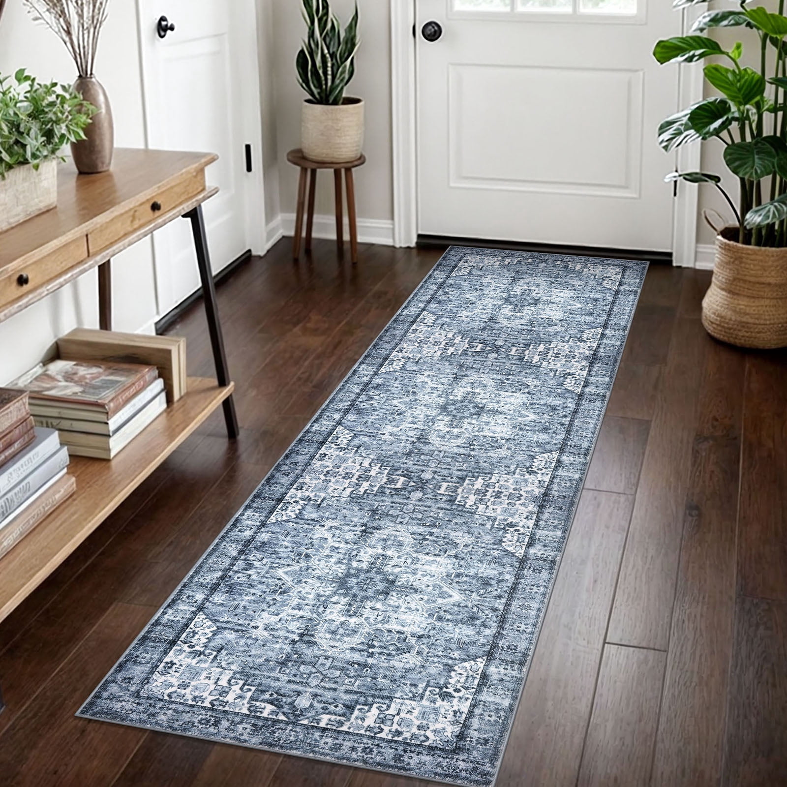 Suelur Runner Rugs 2x7 Blue Runner for Hallways Non-Slip Washable ...