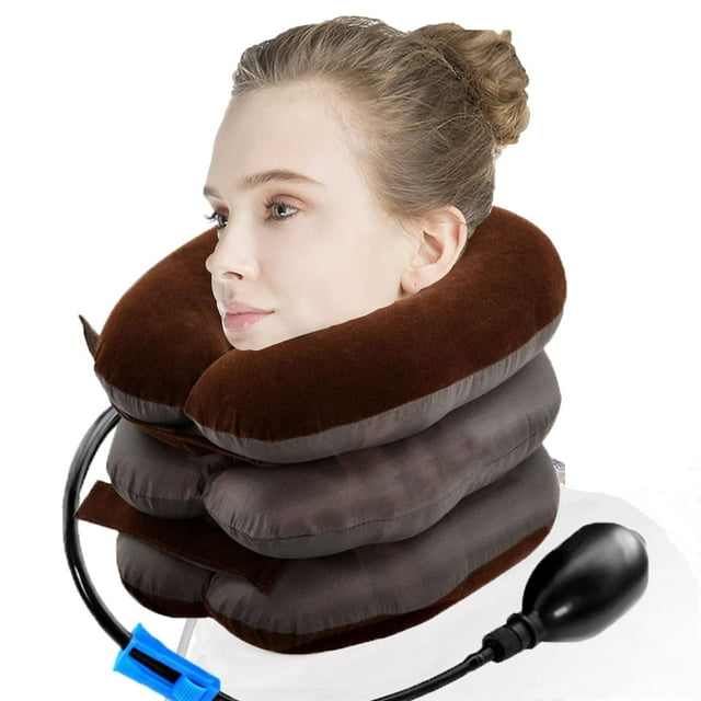 Suerbeaty Neck Traction Device, Adjustable Inflatable Neck Stretcher ...