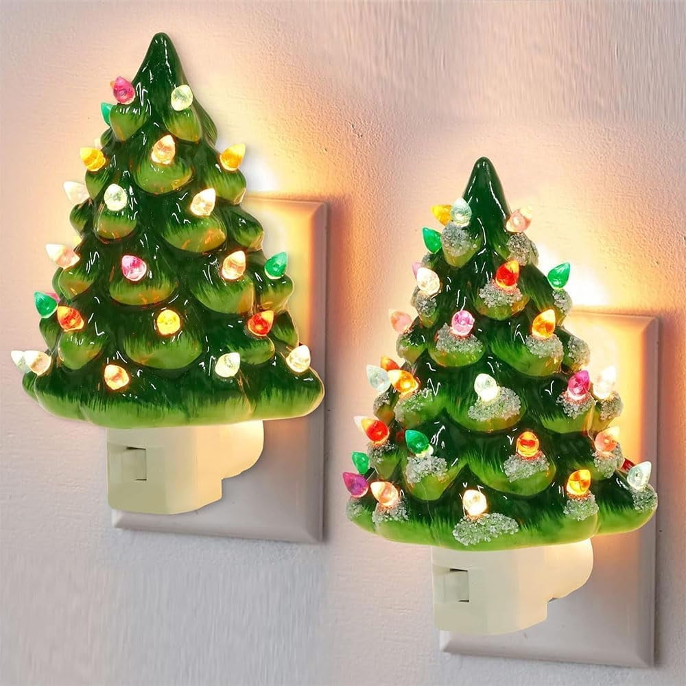 Sueriy Christmas Tree Night Light, 6 inch Decorative 3D Tree Light Plug ...