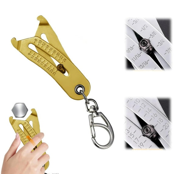 Sueriy Portable Precise Thread Size Checker Keychain, Bolt Size Finder ...
