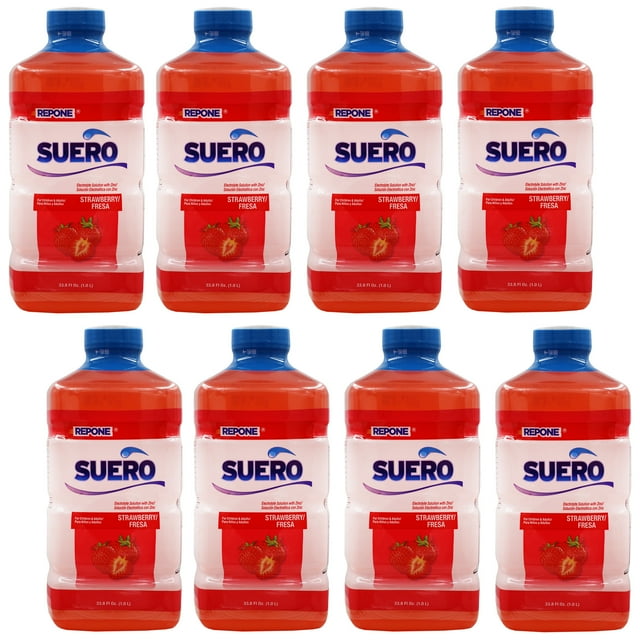 Suero Repone Electrolyte Drink with Zinc, Strawberry Flavor Adults and ...