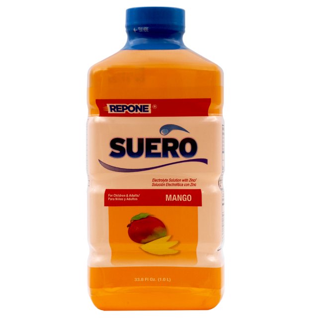Suero Repone Electrolyte Liquid Solution with Zinc Mango Flavor for ...