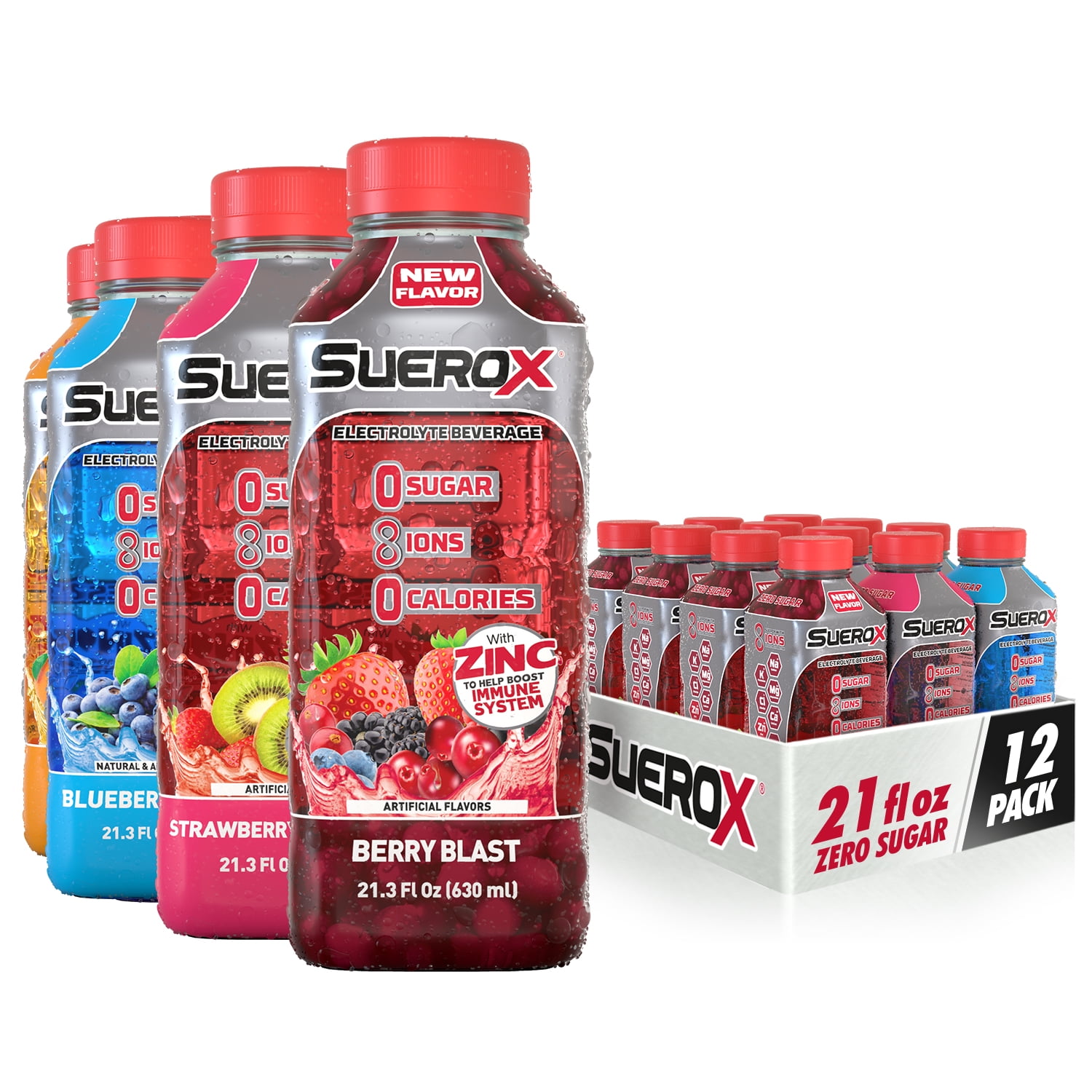 SueroX Zero Sugar Electrolyte Drink for Hydration and Recovery, Berry ...