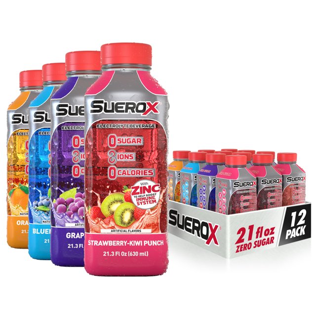 SueroX Zero Sugar Electrolyte Drink for Hydration and Recovery, Variety ...