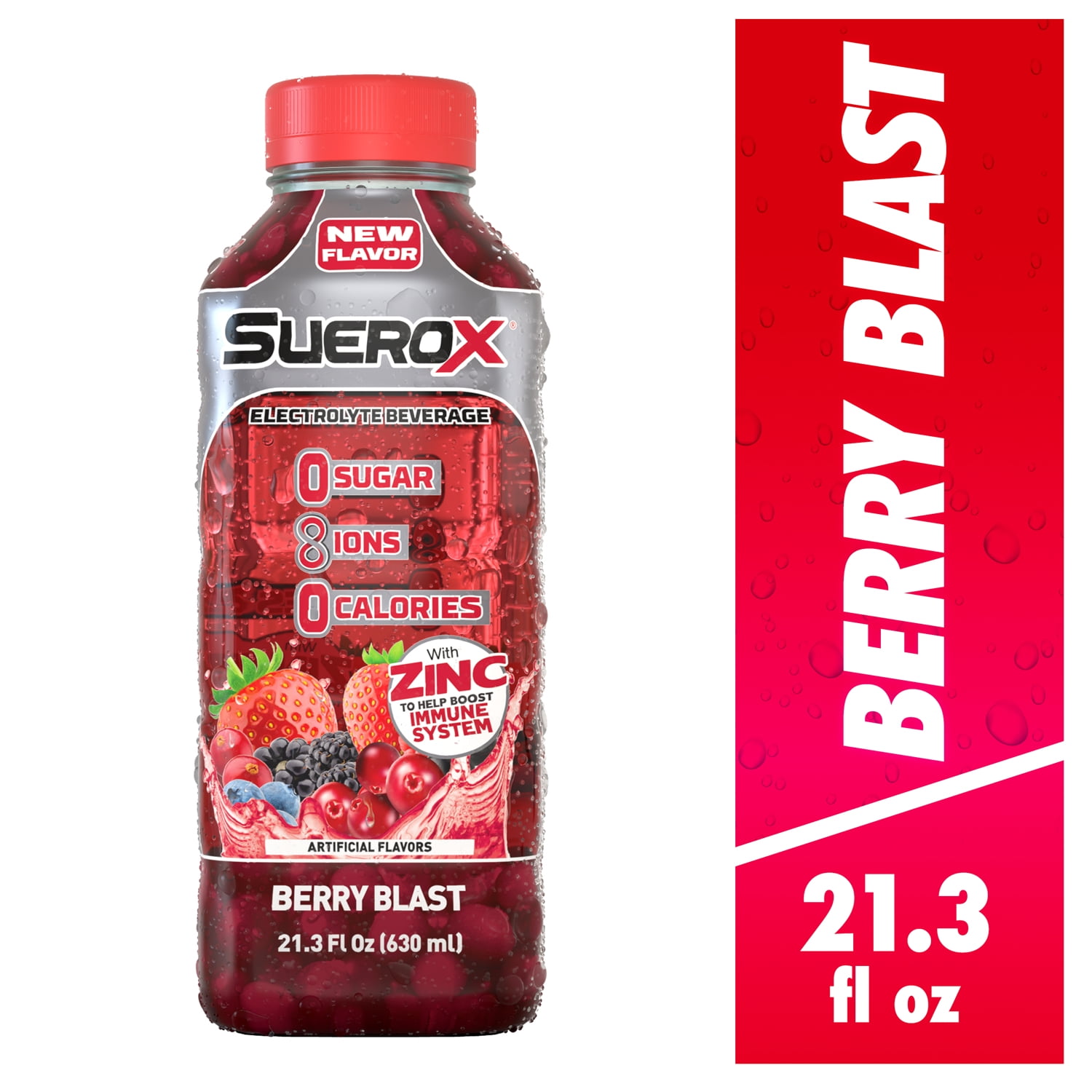 Suerox Berry Blast Electrolyte Drink, Sugar-Free Hydration, 21.3 fl oz ...