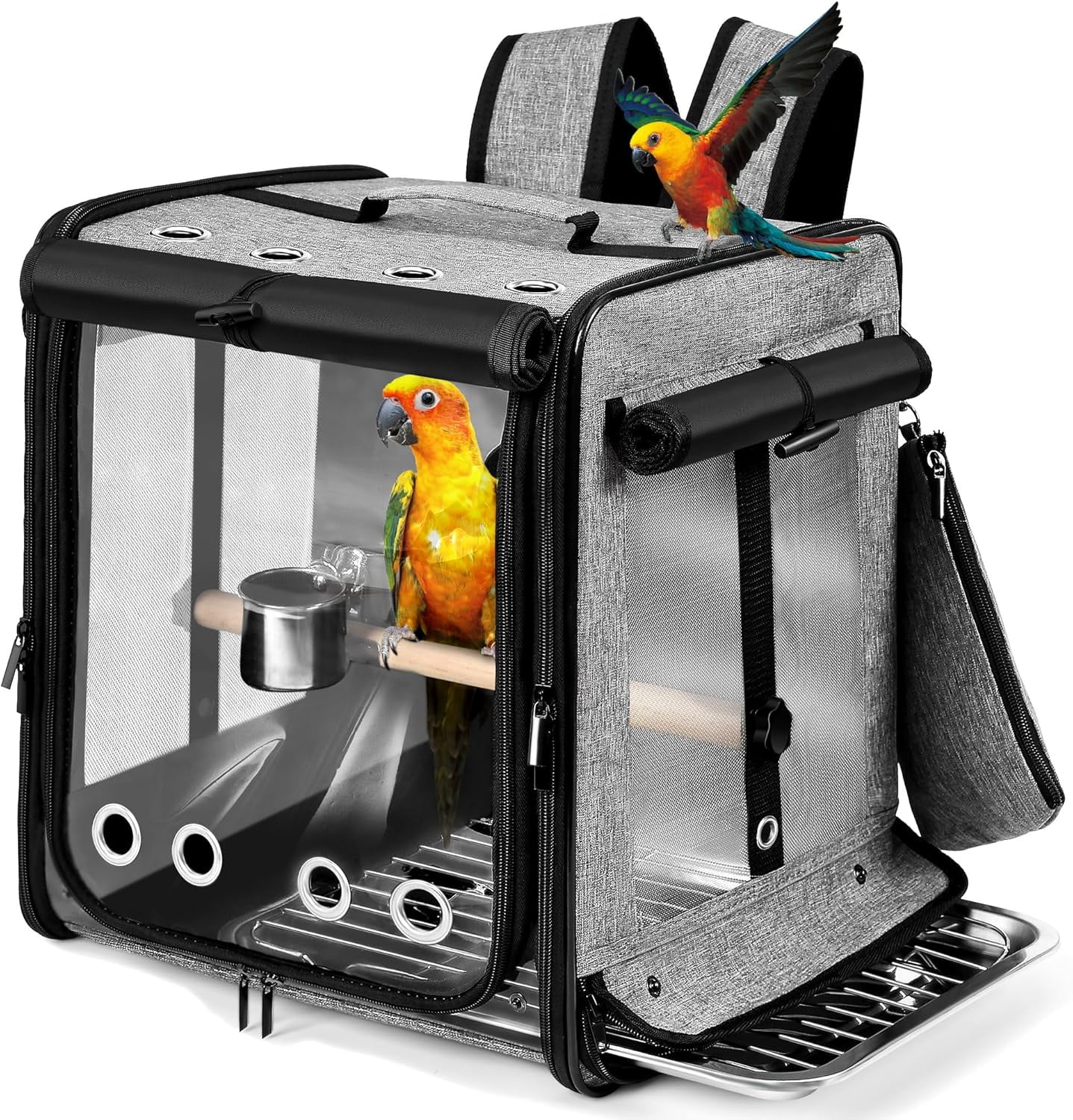 Suertree Bird Carrier with Seat Belt for Car Travel, Bird Backpack ...