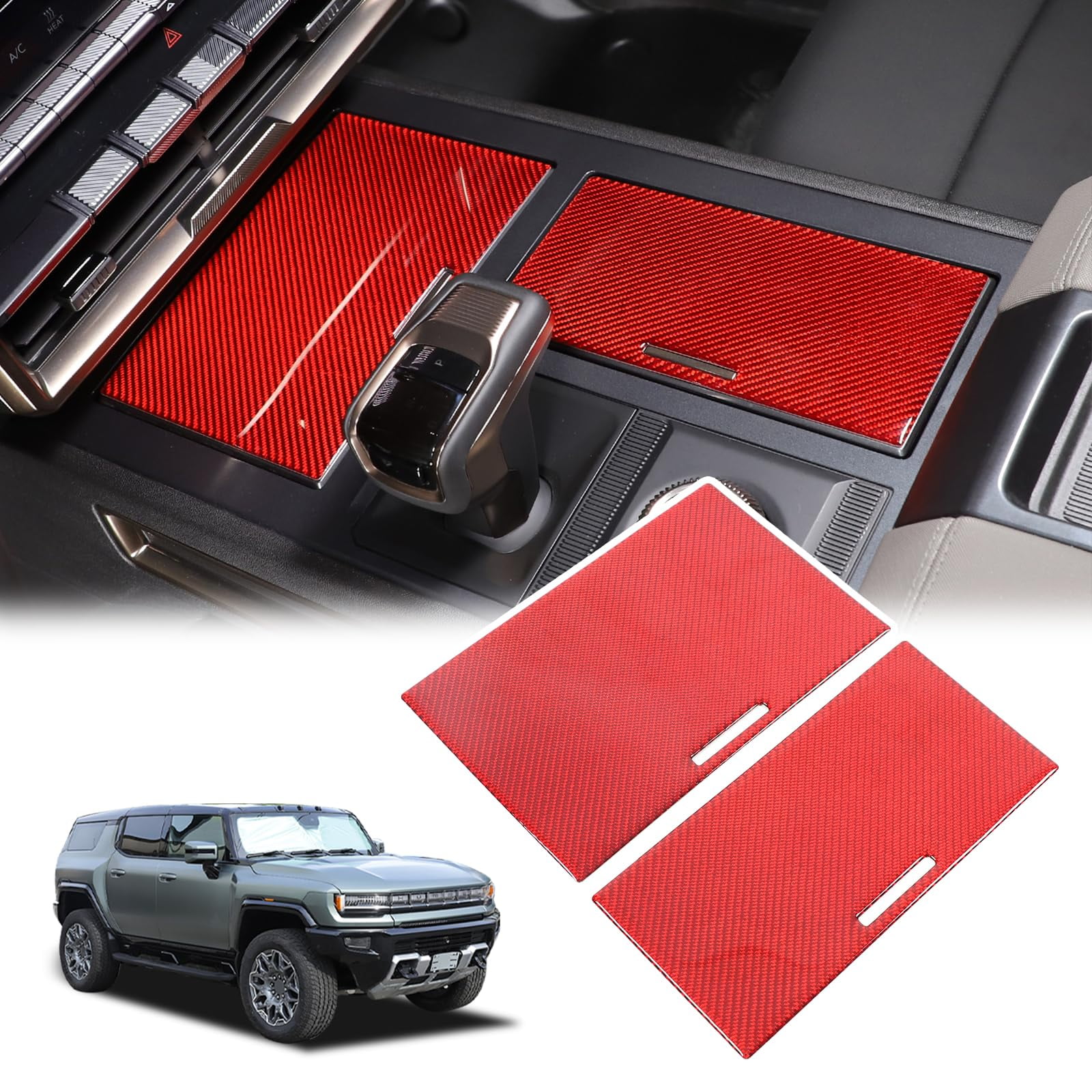 Suetlcoity for Hummer EV Center Control Panel Sticker Real Soft Carbon ...