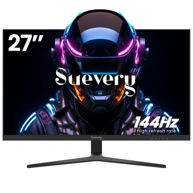 Suevery 27" 2K 144Hz IPS Gaming Monitor, QHD(2560x1440P), 99% SRGB, 1ms (GTG）Support AMD ...