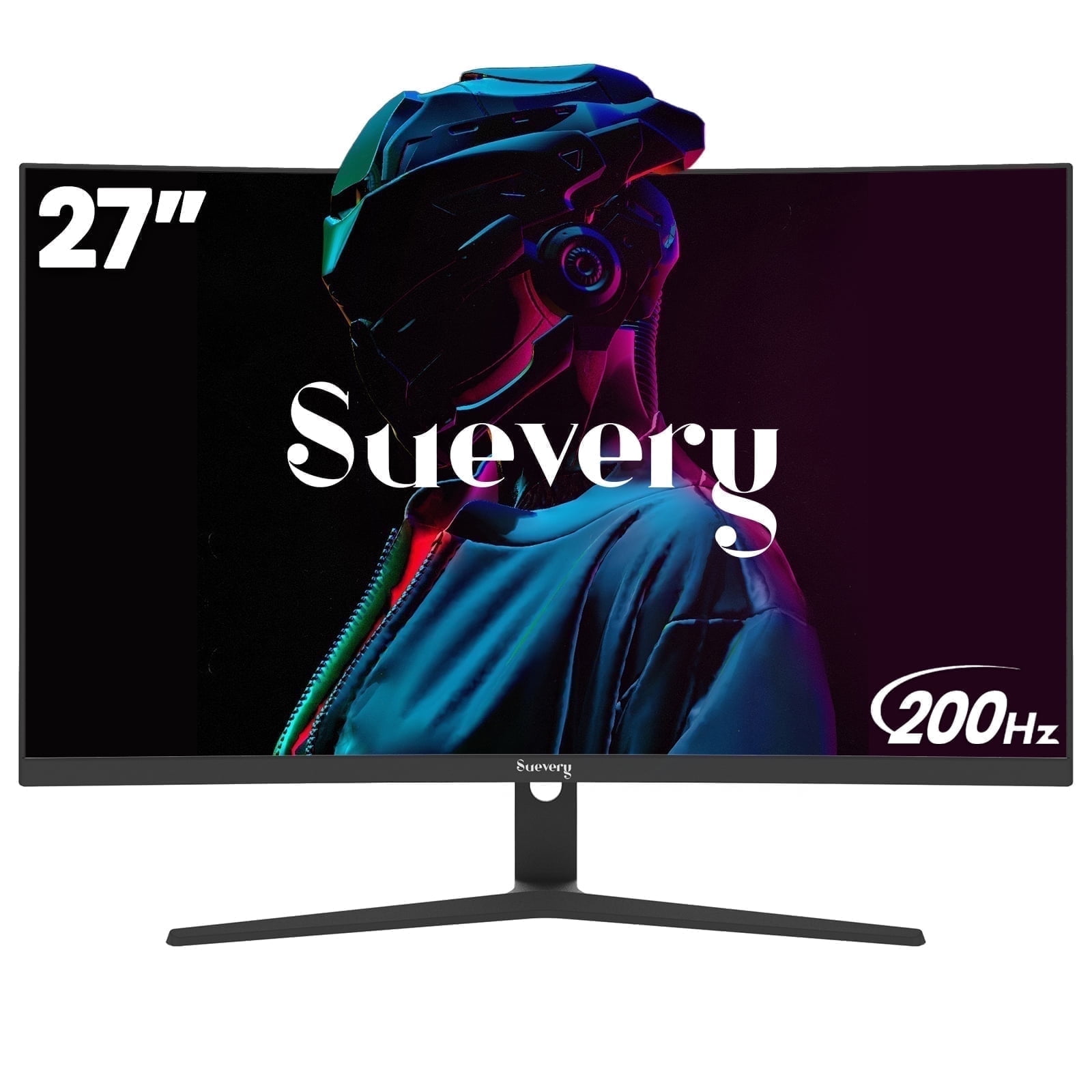 Suevery 27 Inch 200Hz Curved Gaming Monitor,FHD 1080P Frameless ...